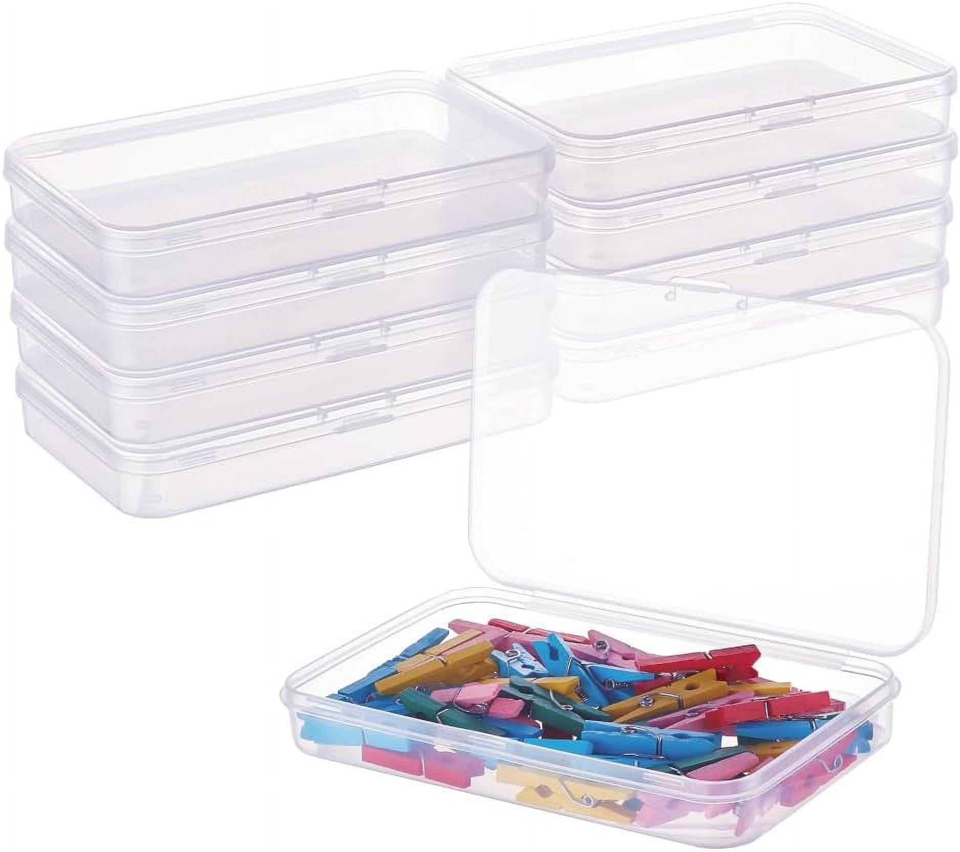 10 Packs 5x3.3x0.8" Large Clear Rectangle Plastic Storage Box Bead ...
