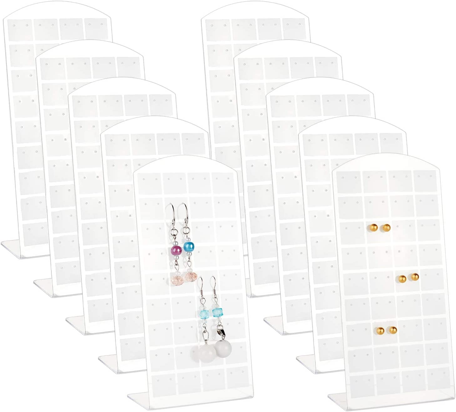 10 Packs 72 Holes Earring Holder Organizer Acrylic Earring Display Rack ...