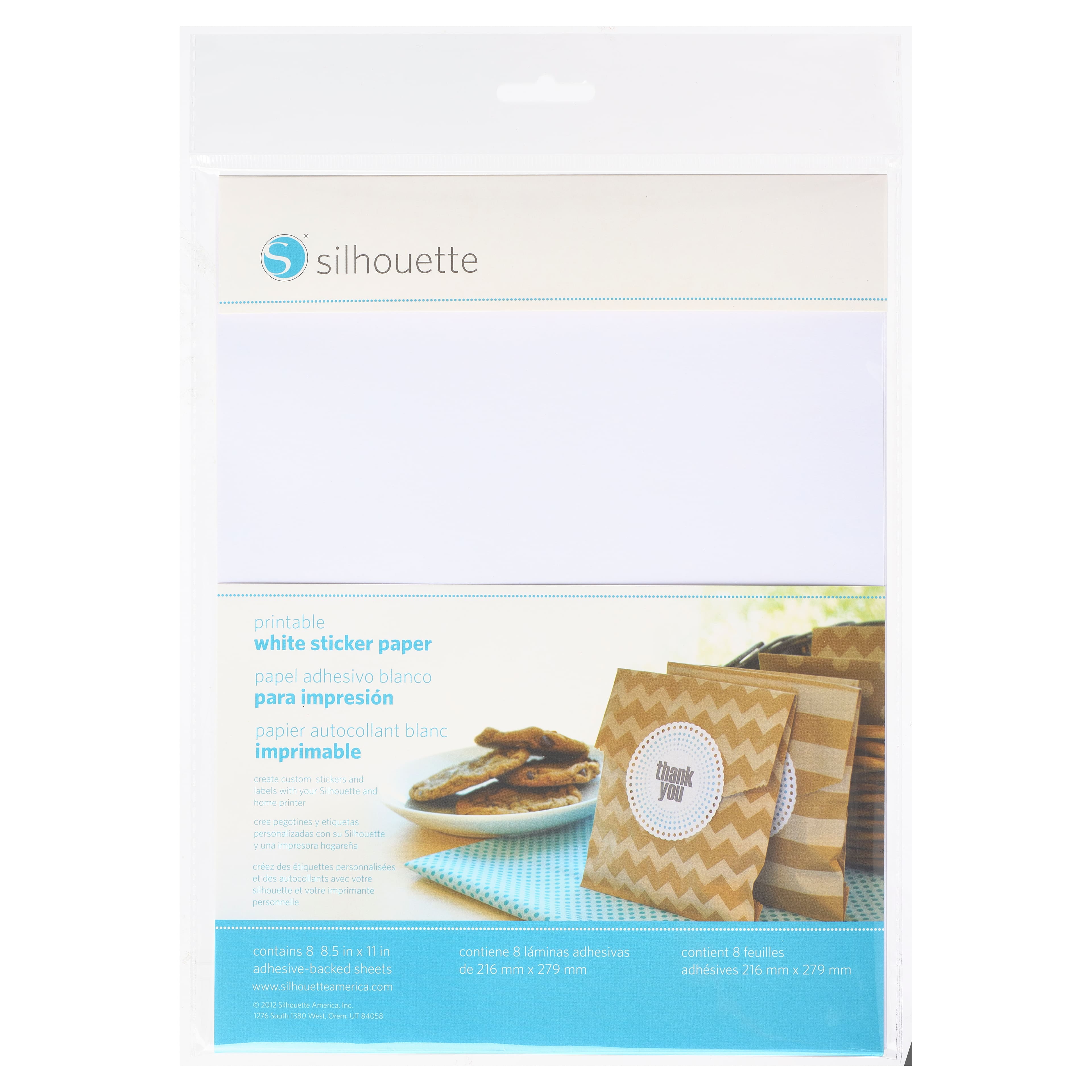 10 Packs: 8 ct. (80 total) Silhouette® Printable Adhesive Sticker Paper ...