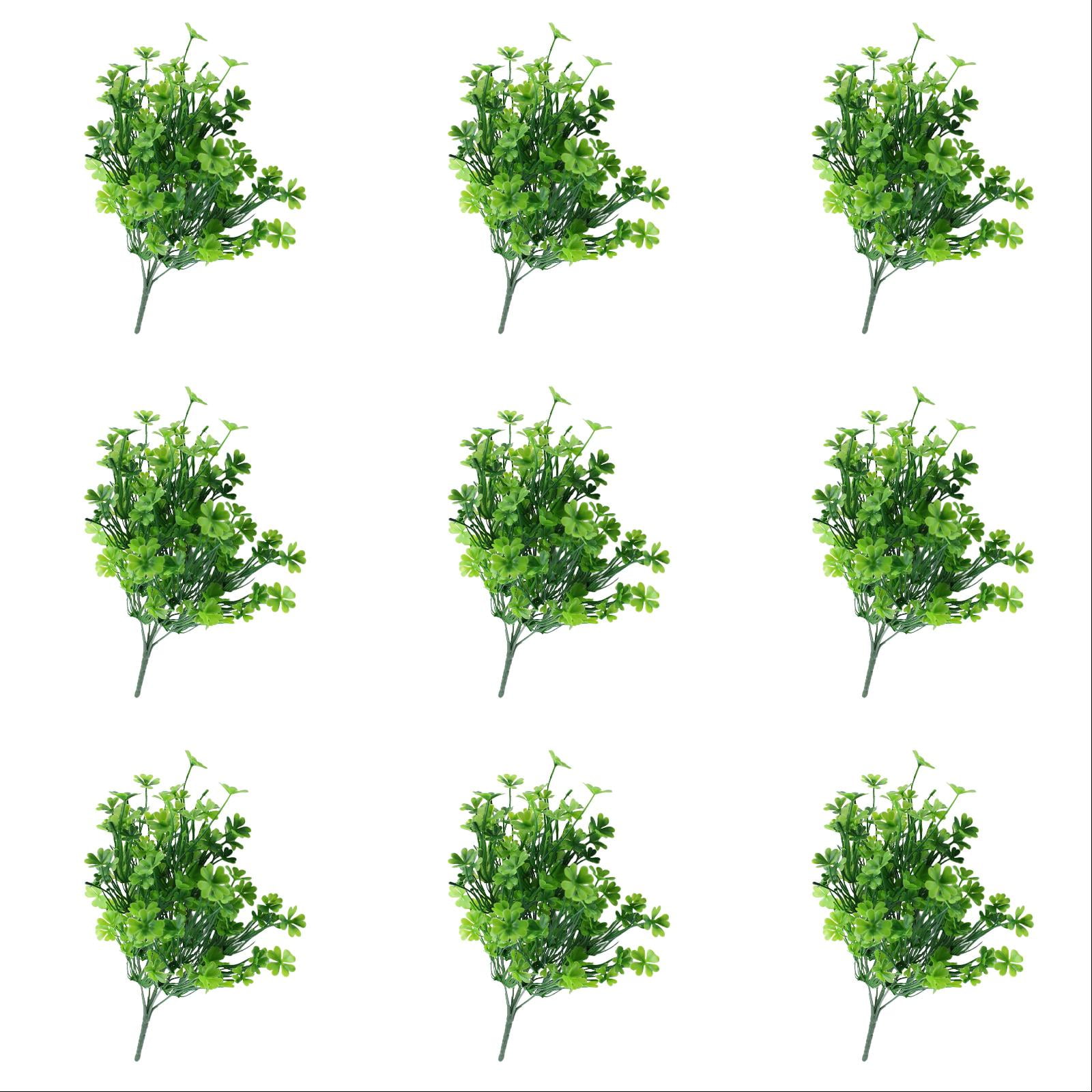 10 Packs Artificial Greenery Set with Four Leaf Clover, Flower Bouquets ...