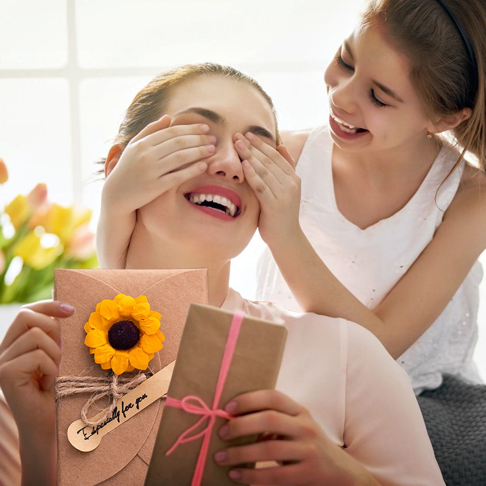 10 Packs Birthday Invitation Card with Envelopes, Retro Kraft Holiday ...