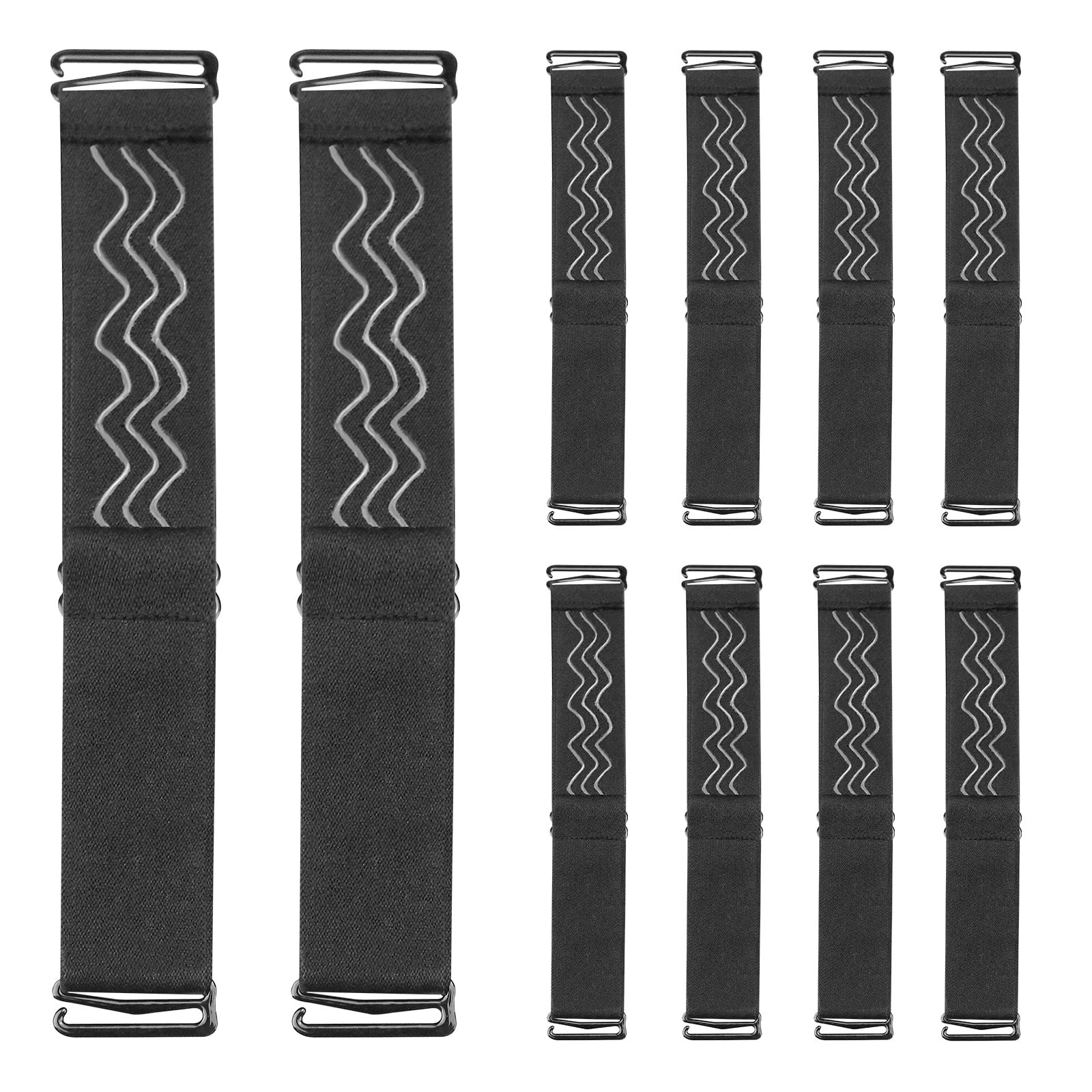 10 Packs Black Adjustable Elastic Band for Wigs with Silicone Strips ...