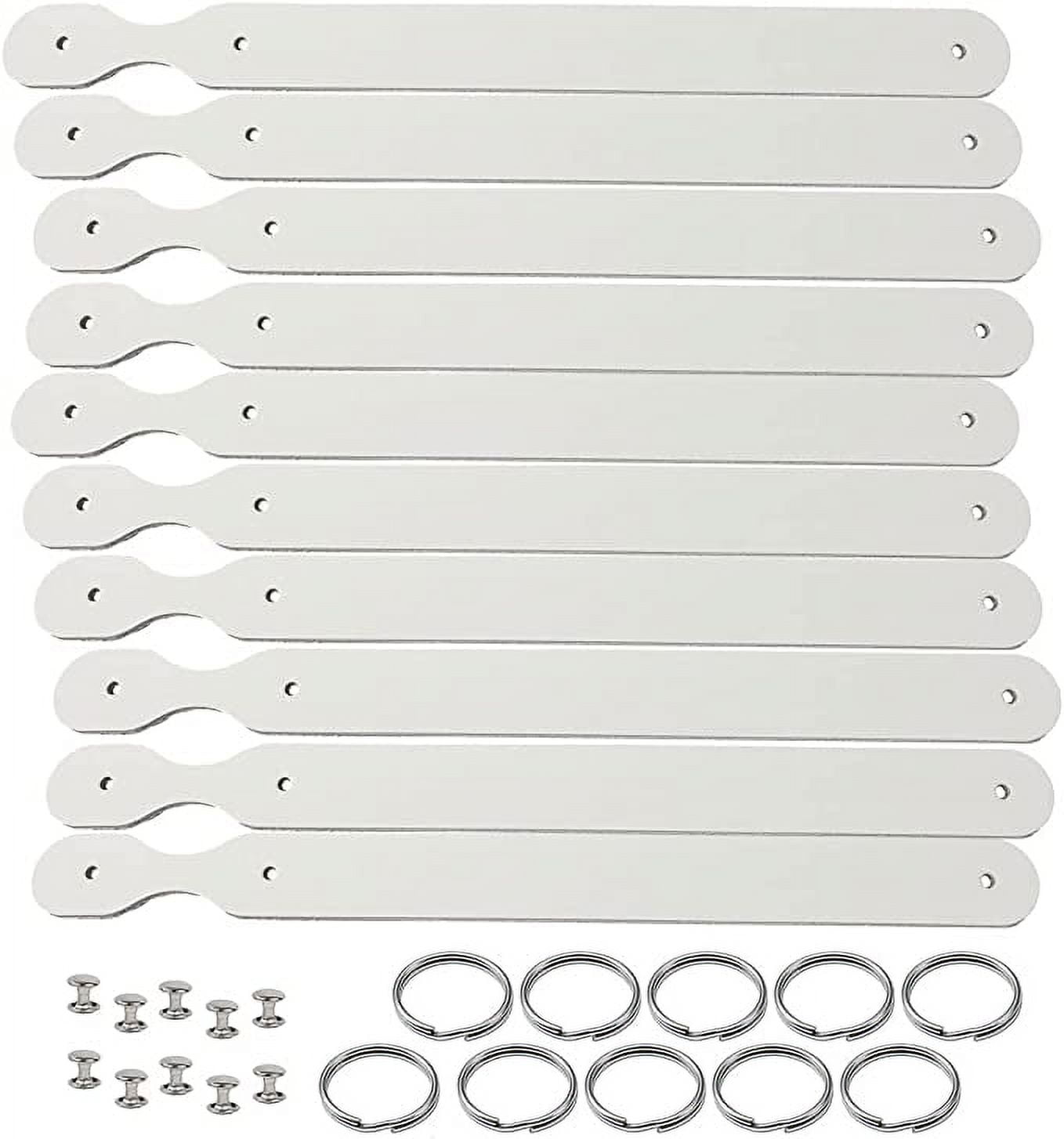 10 Packs Blank Leather Keychains -Engraving Ready Full Grain Leather ...