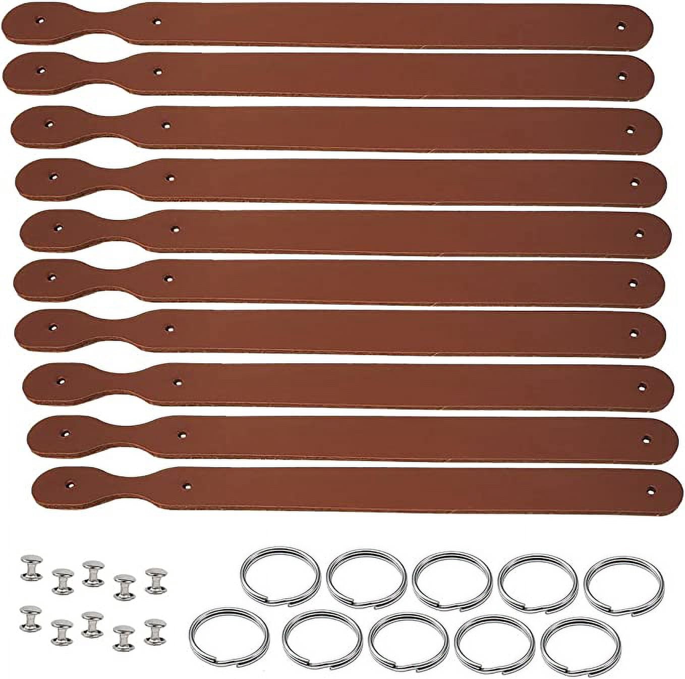 10 Packs Blank Leather Keychains -Engraving Ready Full Grain Leather ...