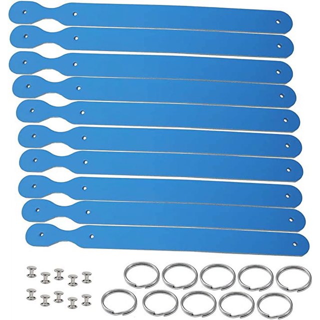 10 Packs Blank Leather Keychains -Engraving Ready Full Grain Leather ...