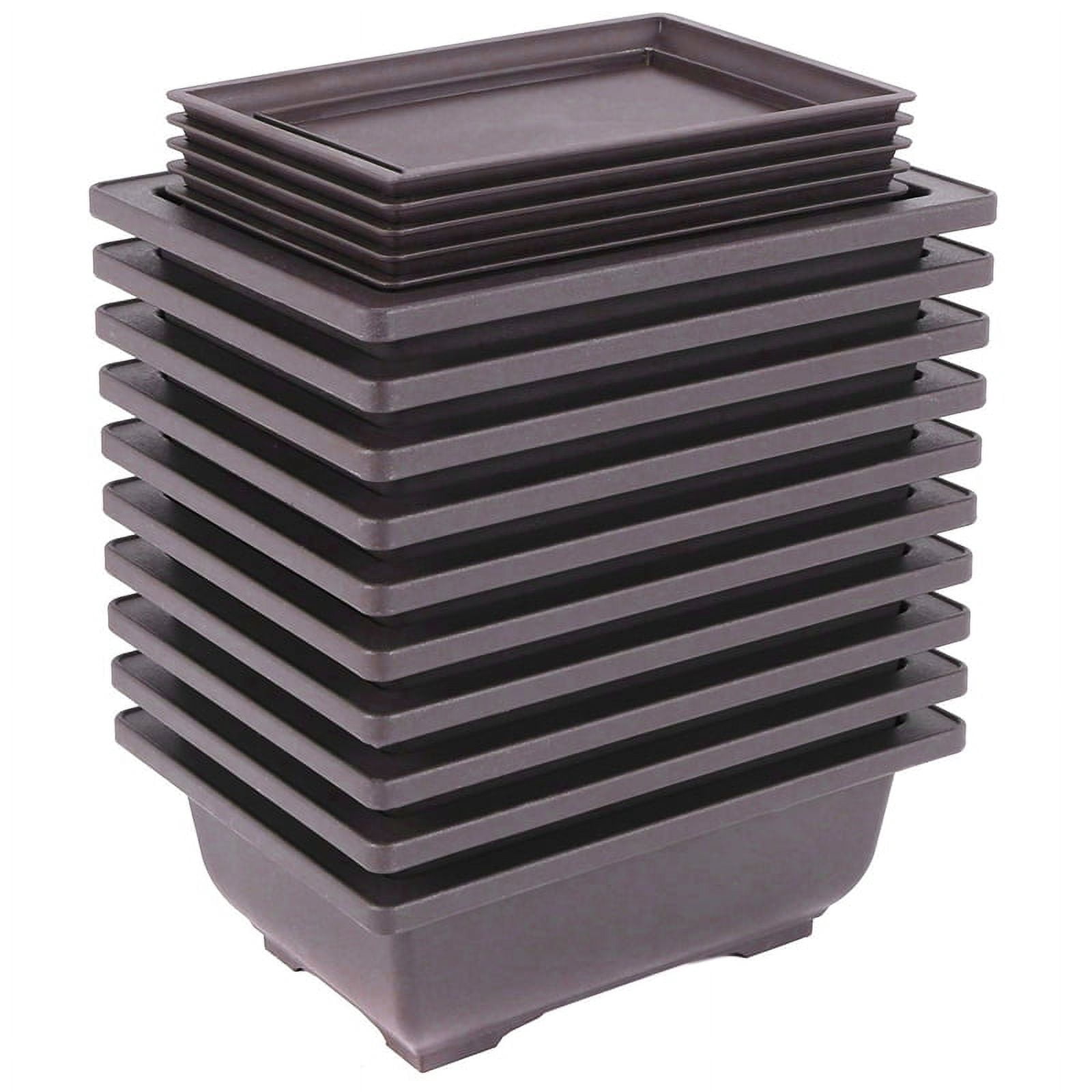 10 Packs Bonsai Training Pots with Tray Plastic Bonsai Plants Growing ...