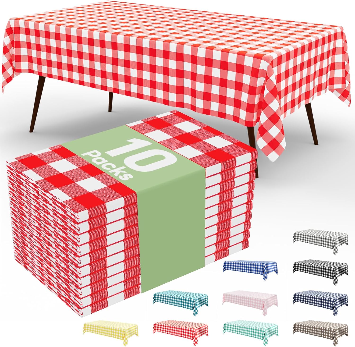 10 Packs Buffalo Disposable Table Cloth, 54 x 108 Inch Waterproof ...