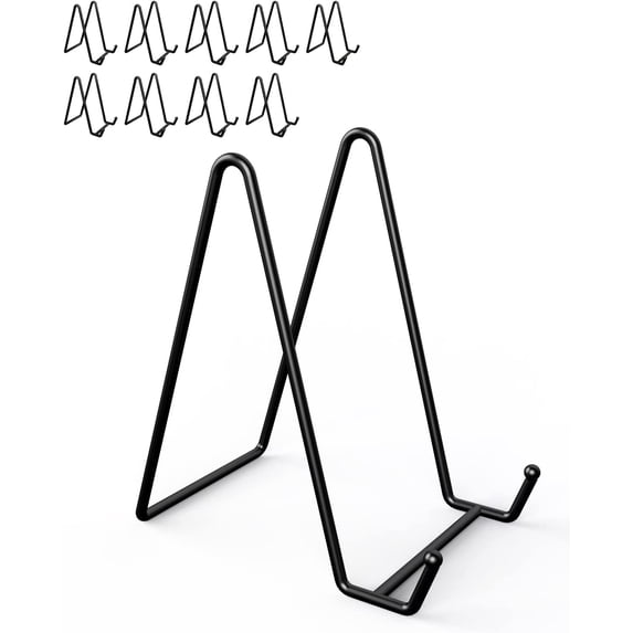 10 Packs Display Stands for Plate, 6 Inches Black Plate Stands for ...