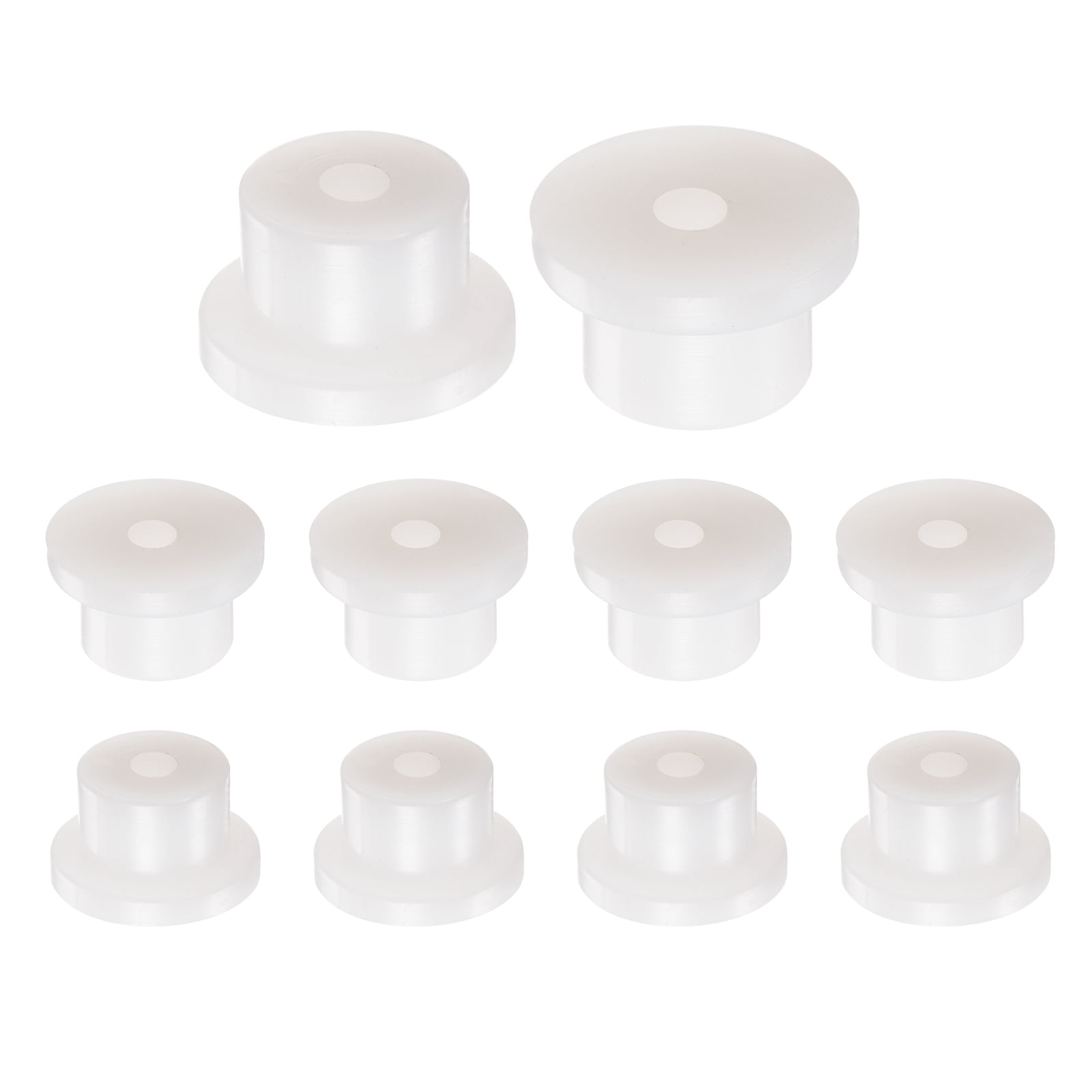 Uxcell Flanged Sleeve Bearings Plastic Bushings Nylon Bushings, White ...