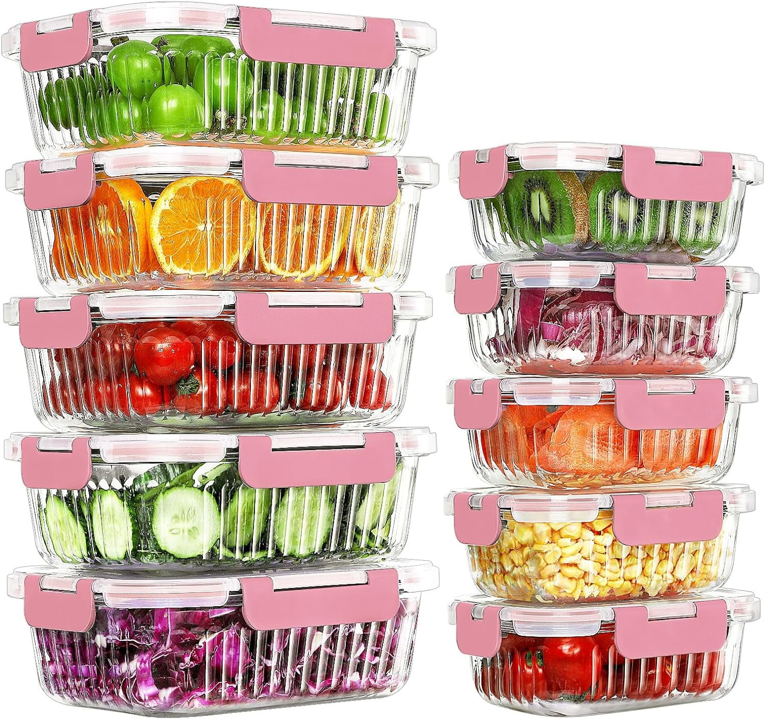 10 Packs Glass Meal Prep Containers with Lids, Glass Food Storage ...
