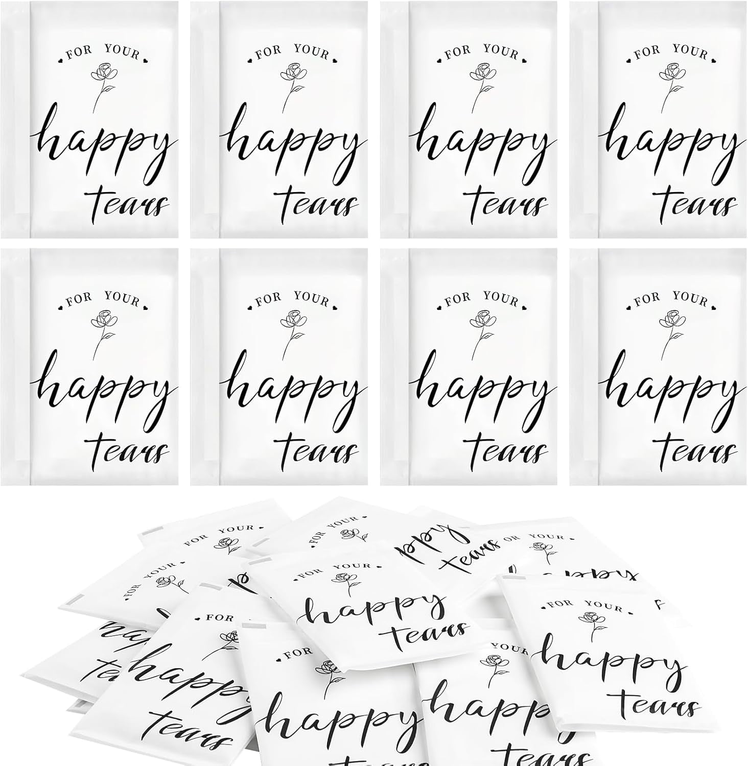 10 Packs Happy Tears Tissues for Wedding, 3 Ply Wedding Tissue Packs ...