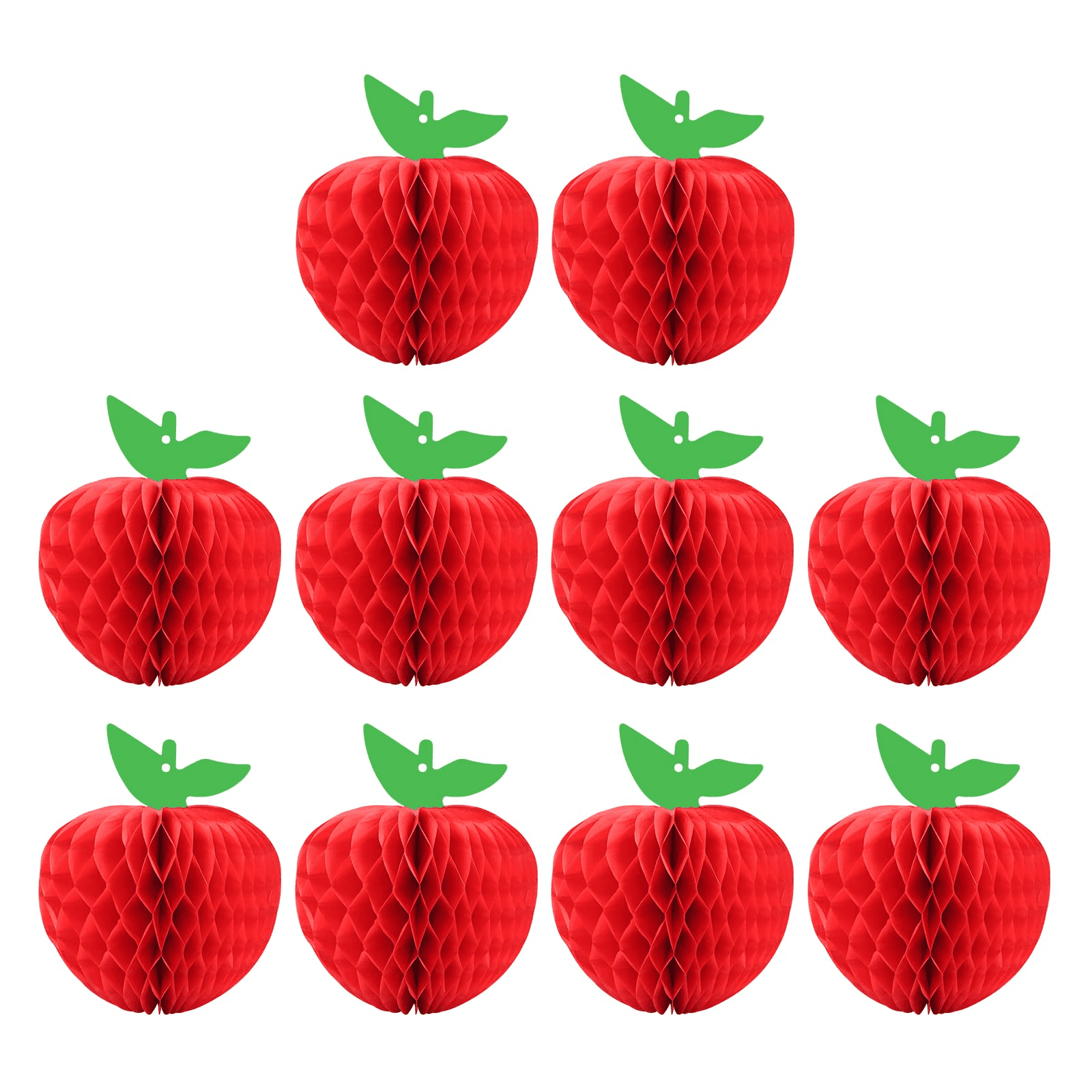 10 Packs Honeycomb Tissue Paper Apple, Kalolary Hanging Paper Apple ...