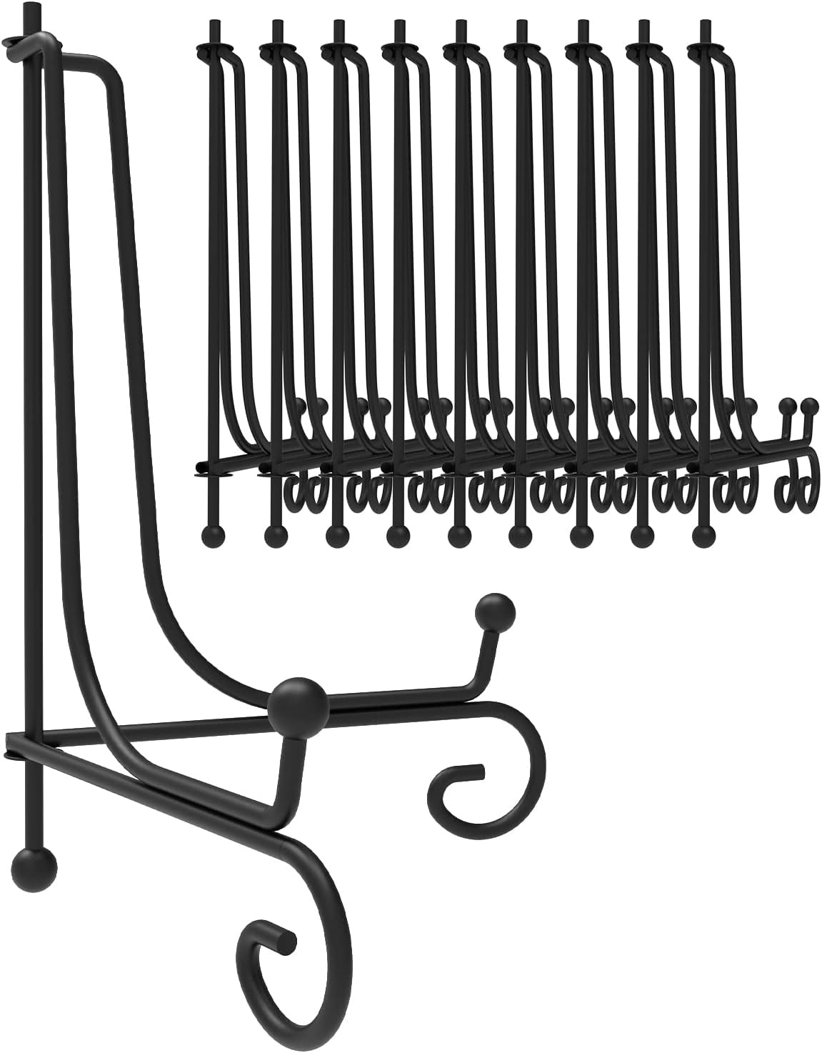 10 Packs Iron Display Stand, 10 Inches Plate Stand Picture Stand Black ...