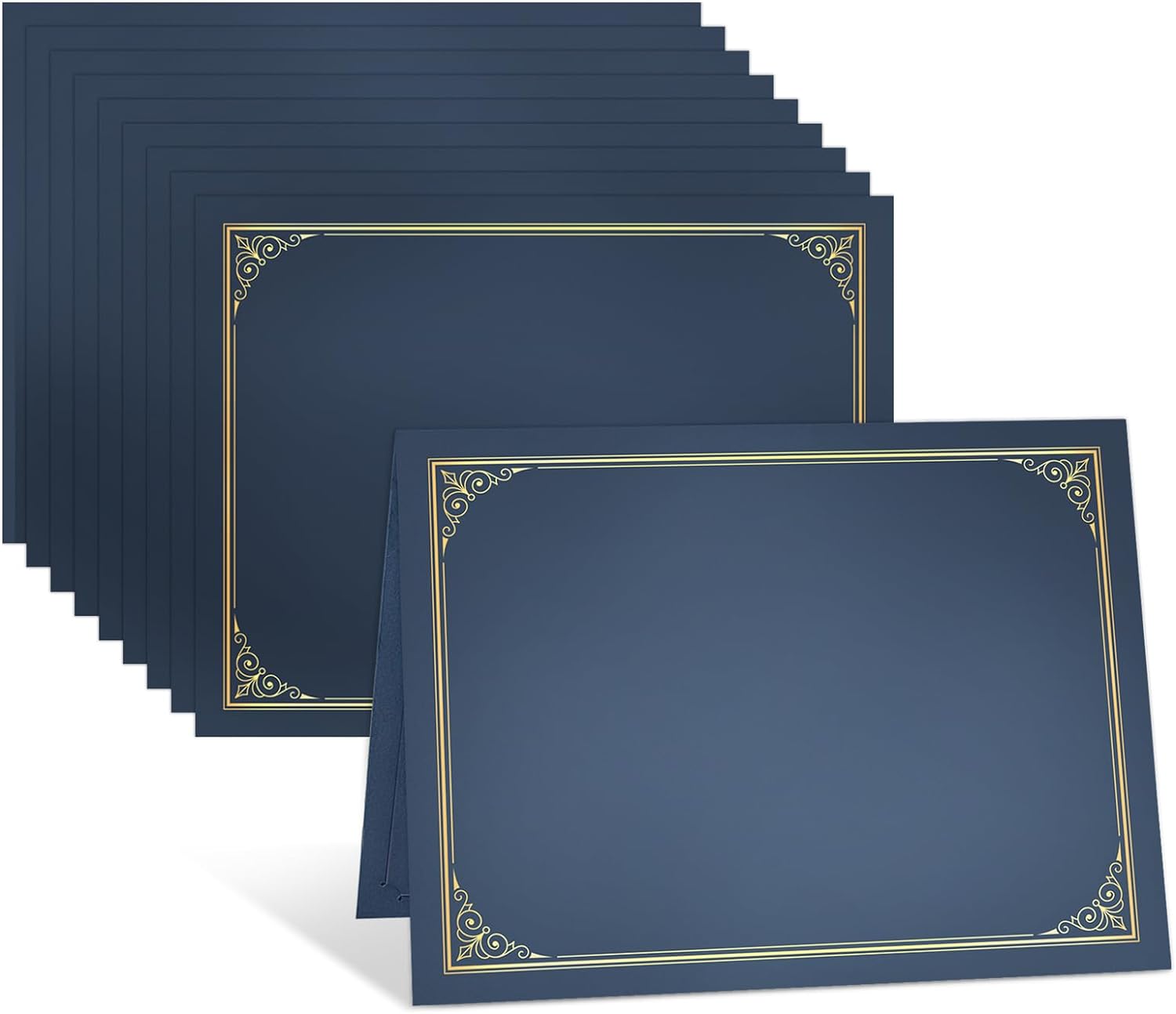 10 Packs Navy Blue Certificate Holders, 250gsm, for 8.5x11 Award ...