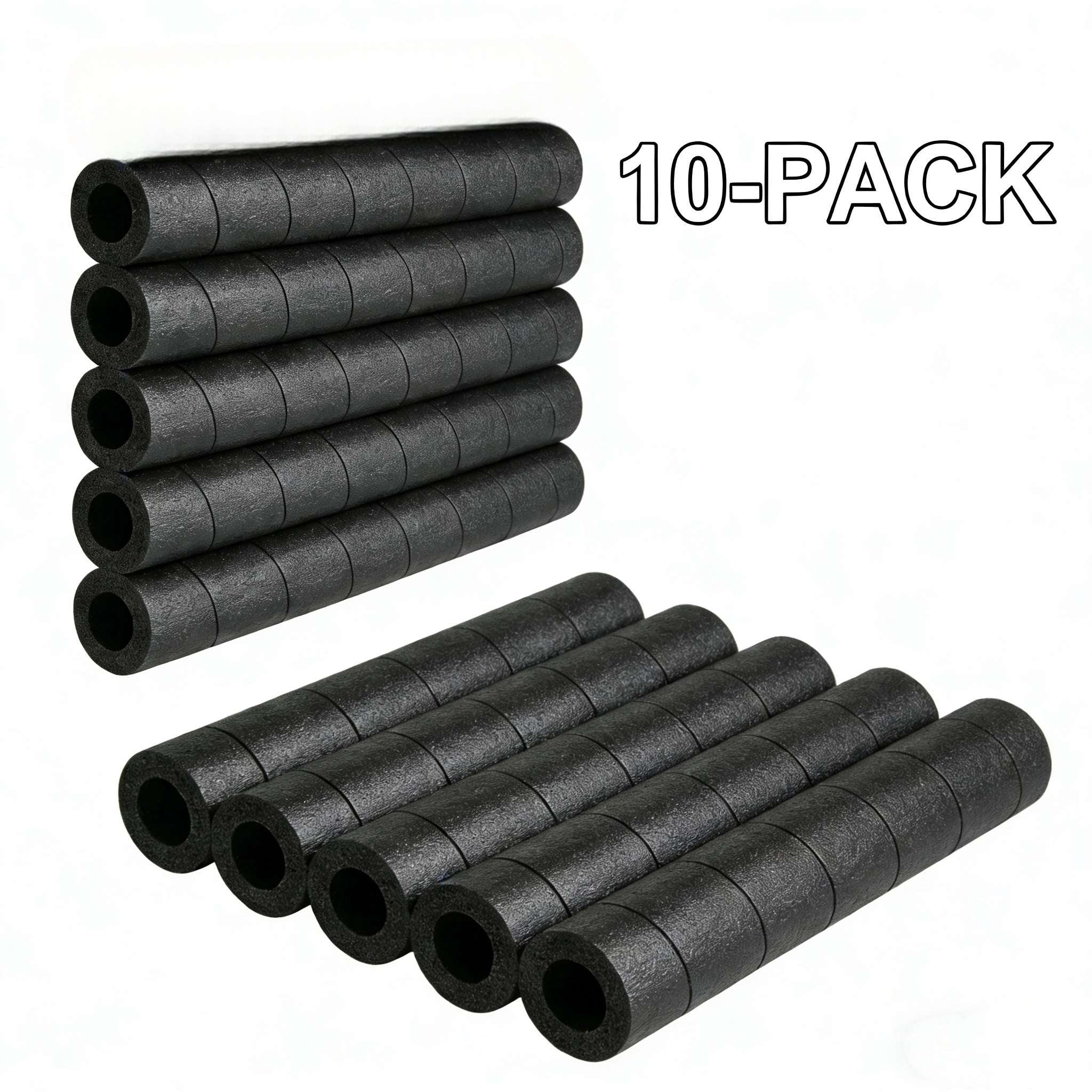 10 Packs Pipe Insulation Foam Tube, 15.7" Black Pool Handle Foam Pipe ...
