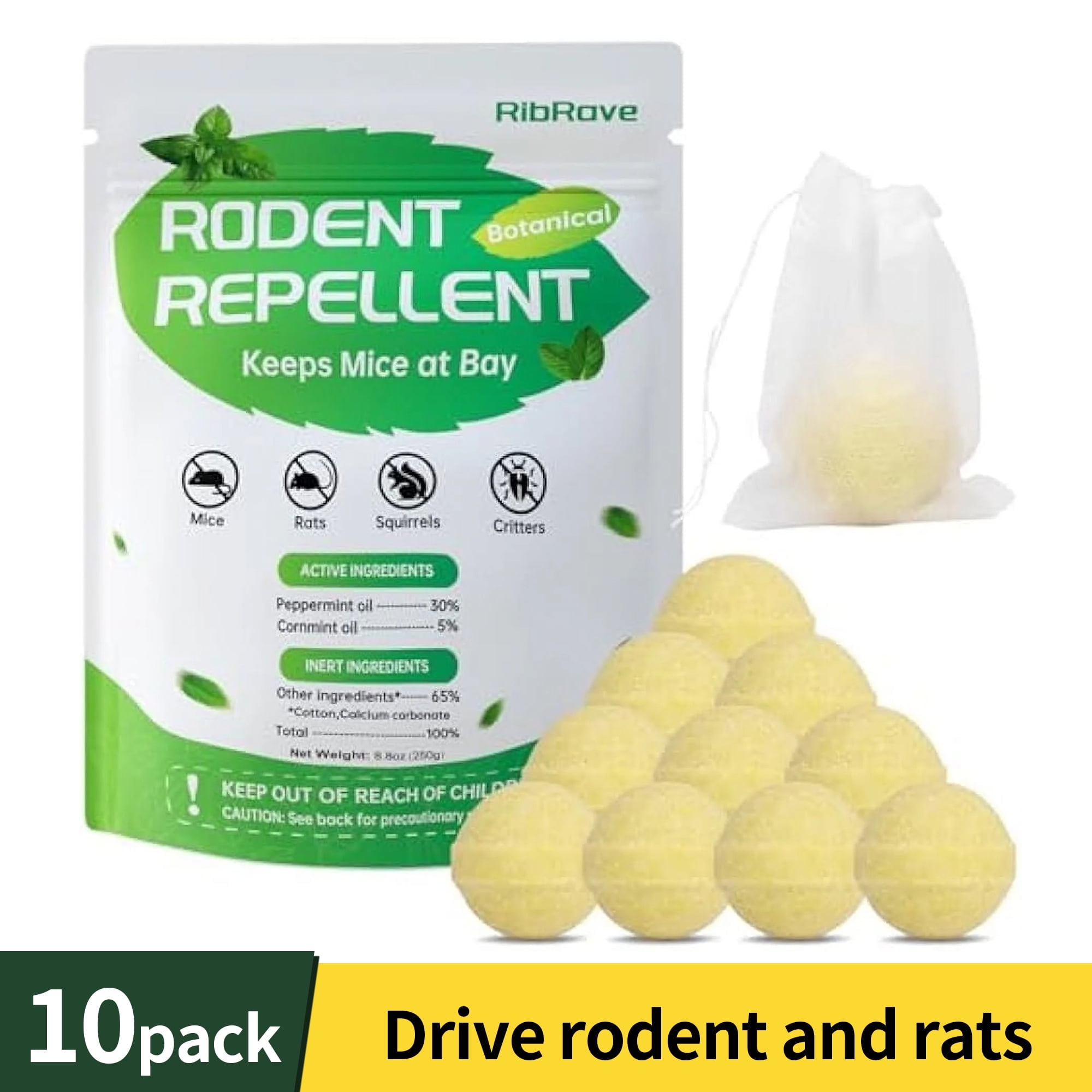 10 Packs Rodent Repellent Peppermint Oil to Repel Mice and Rats Mint ...