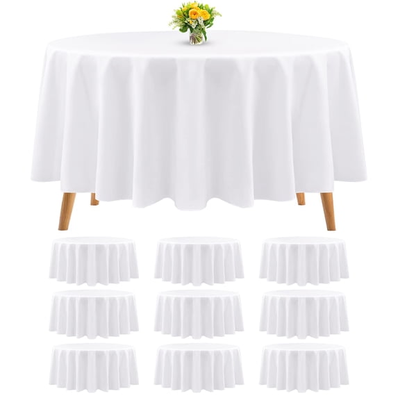 White Round Tablecloths Bulk
