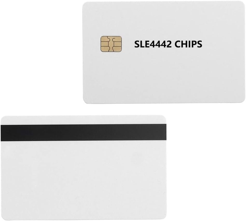 10 Packs SLE4442 Chip Contact IC Card with 5/16inch 2 Tracks Hico ...