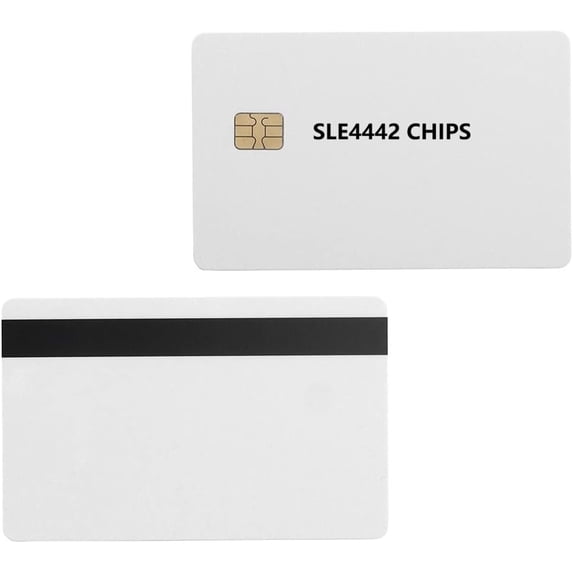 10 Packs SLE4442 Chip Contact IC Card with 5/16inch 2 Tracks Hico ...