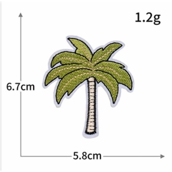 10 Packs Self-Adhesive Iron-On Clothing Patches - Tropical Coconut Tree ...