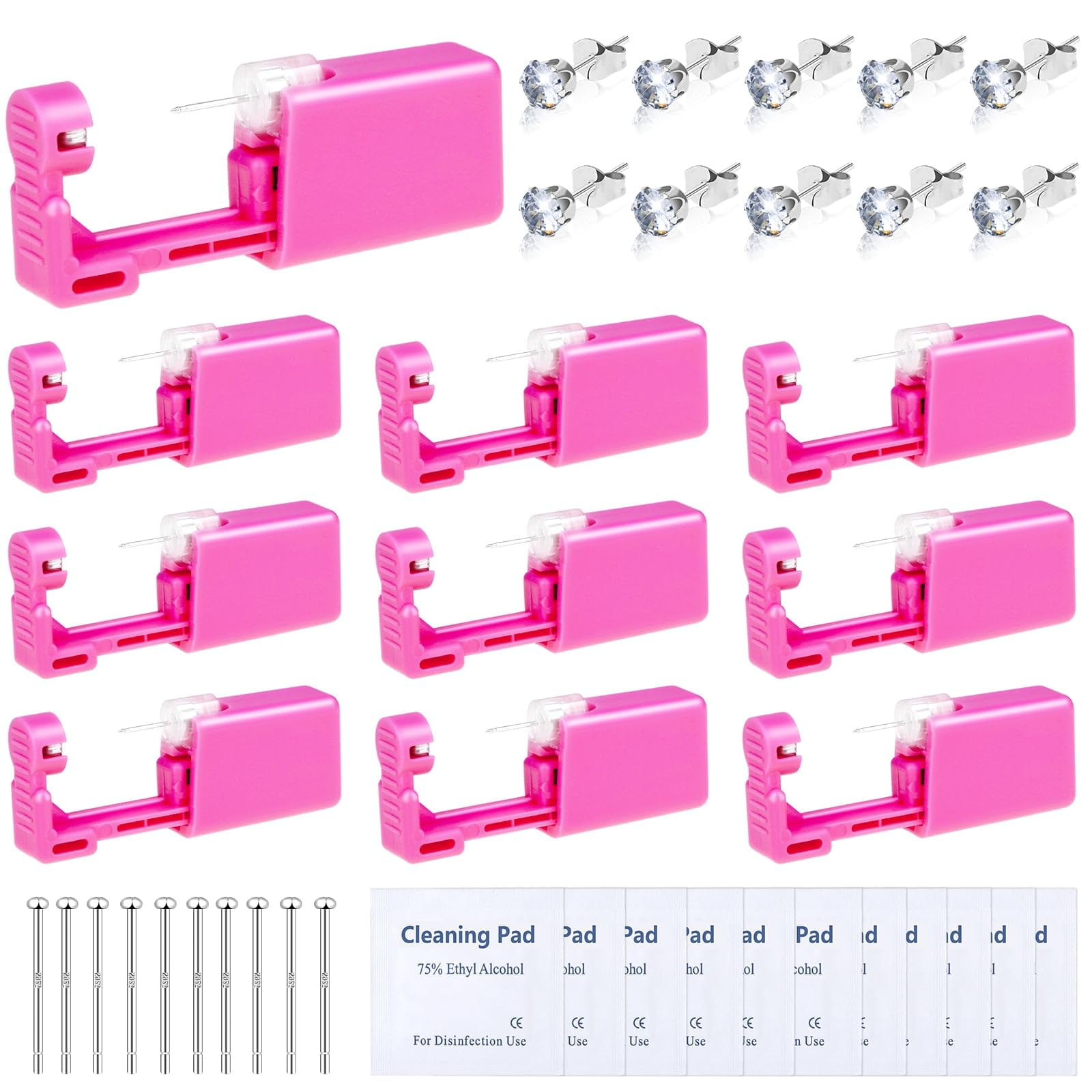 10 Packs Self Ear Piercing Kit, Evatage Home Piercing Kit Disposable ...