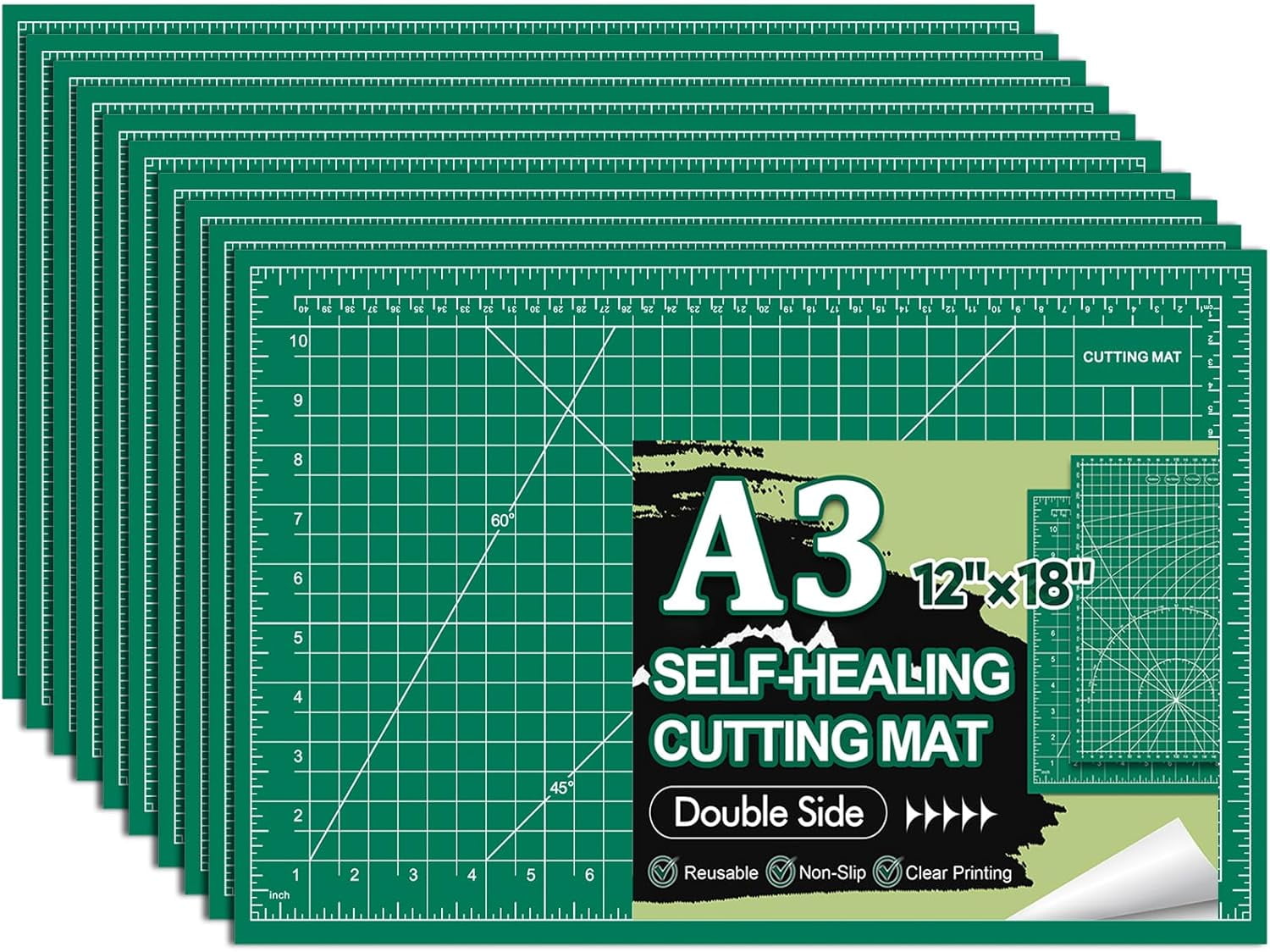 10 Packs Self Healing Cutting Mat Bulk, 12"×18" Rotary Cutting Mats for ...