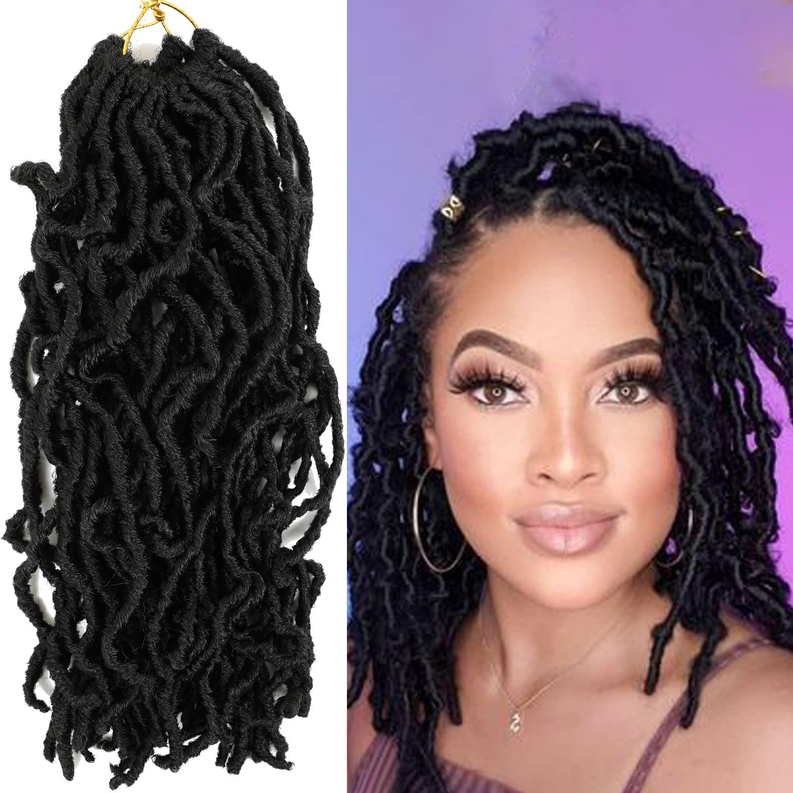 10 Packs Short Faux Locs Crochet Hair 150 Strands 8Inch Soft Locs wavy ...