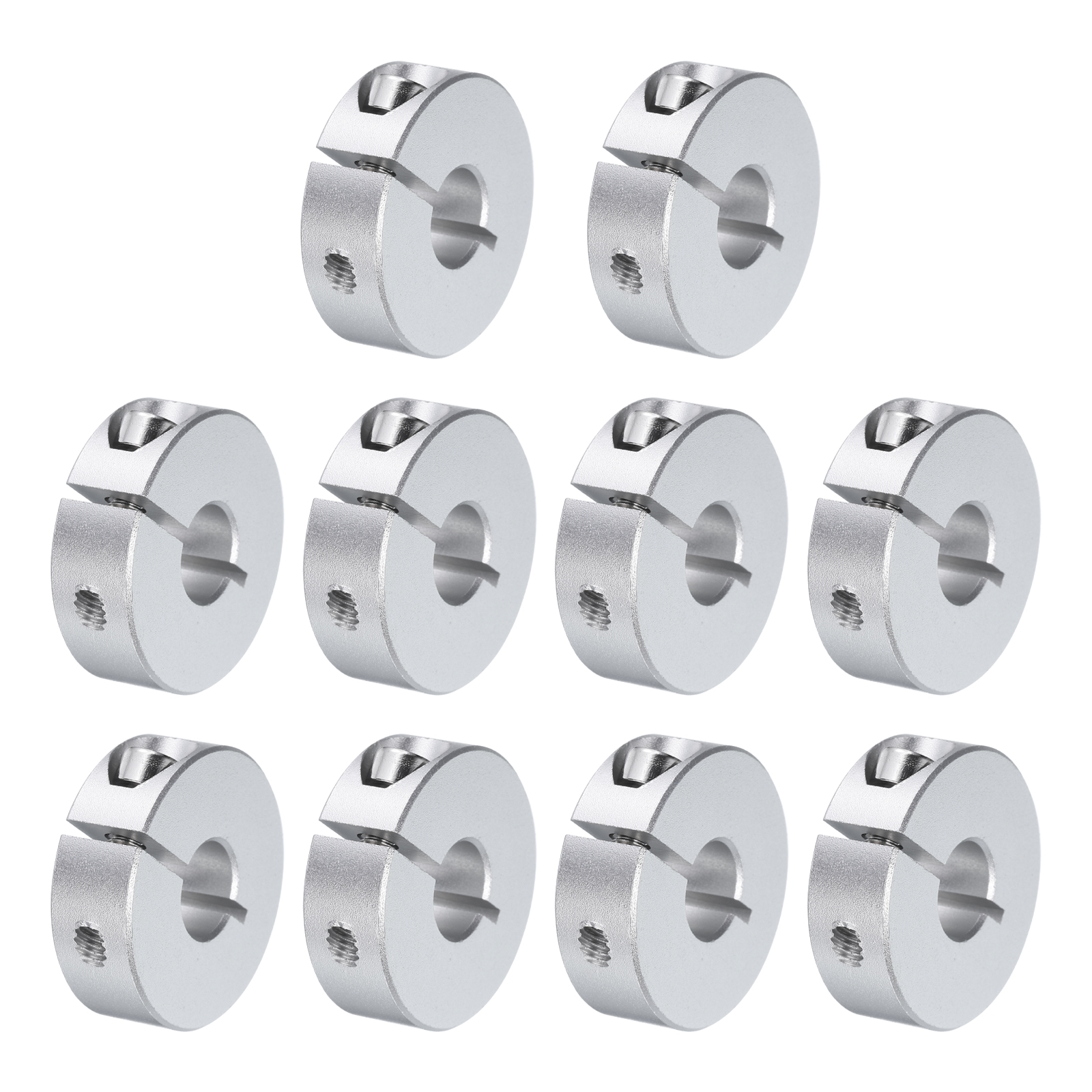 10 Packs Single Split Clamp-On Shaft Collar 10mm Bore One-Piece ...