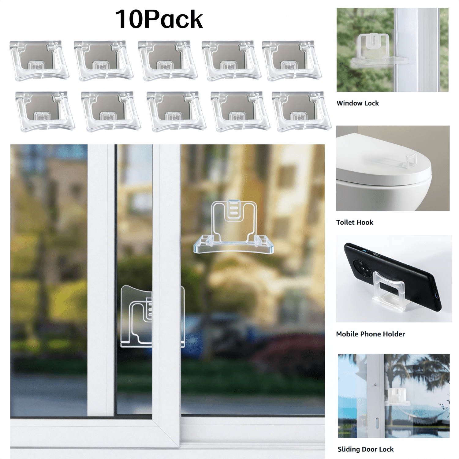 10 Packs Sliding Door Lock, Window Locks for Home Safety, Sliding Glass ...