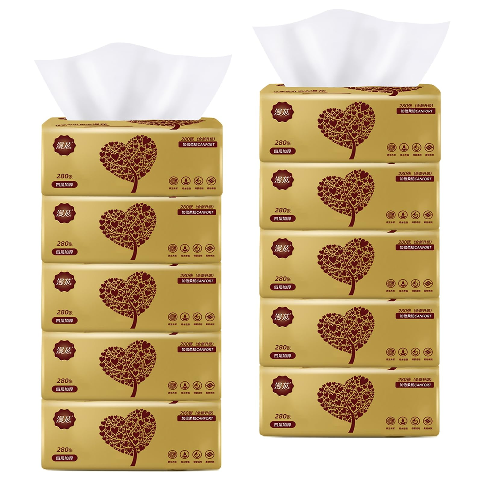 10 Packs Soft Small SBF3 Facial Tissue, Disposable Facial Wood Pulp ...