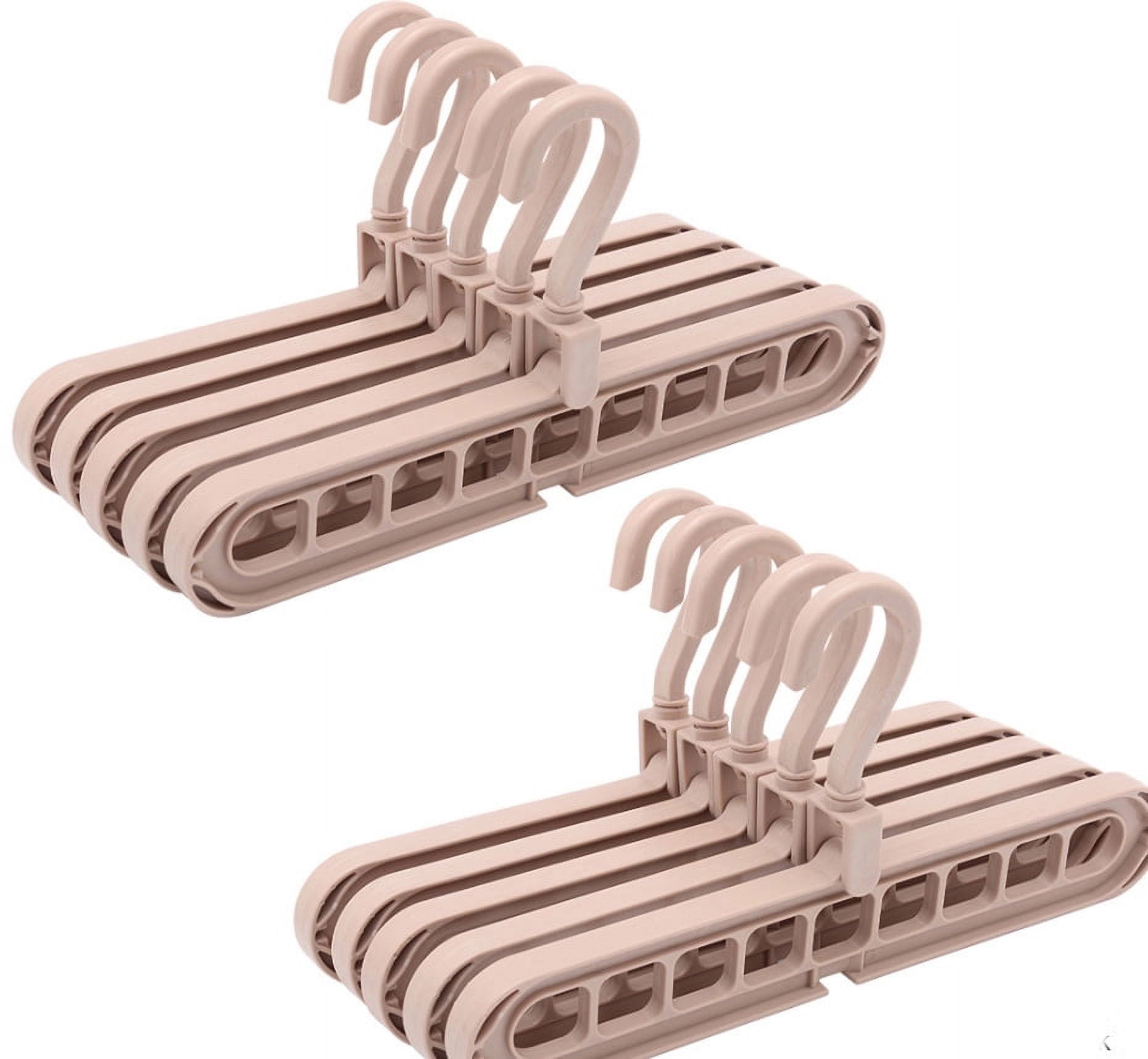 10 Packs Space Saving Clothes Hangers, Multi-Purpose Plastic Plastic ...