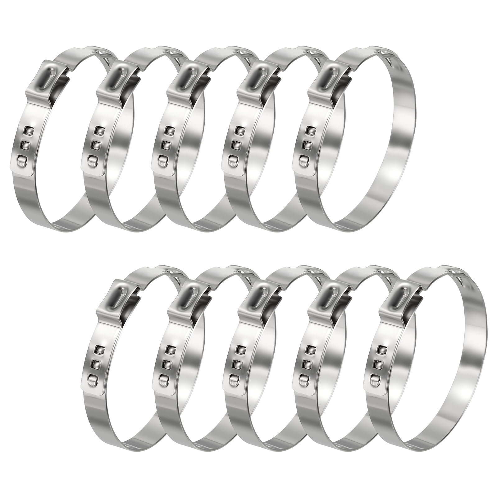 10 Packs Stainless Steel Single Ear Hose Clamps, Adjustable 42-45mm ...