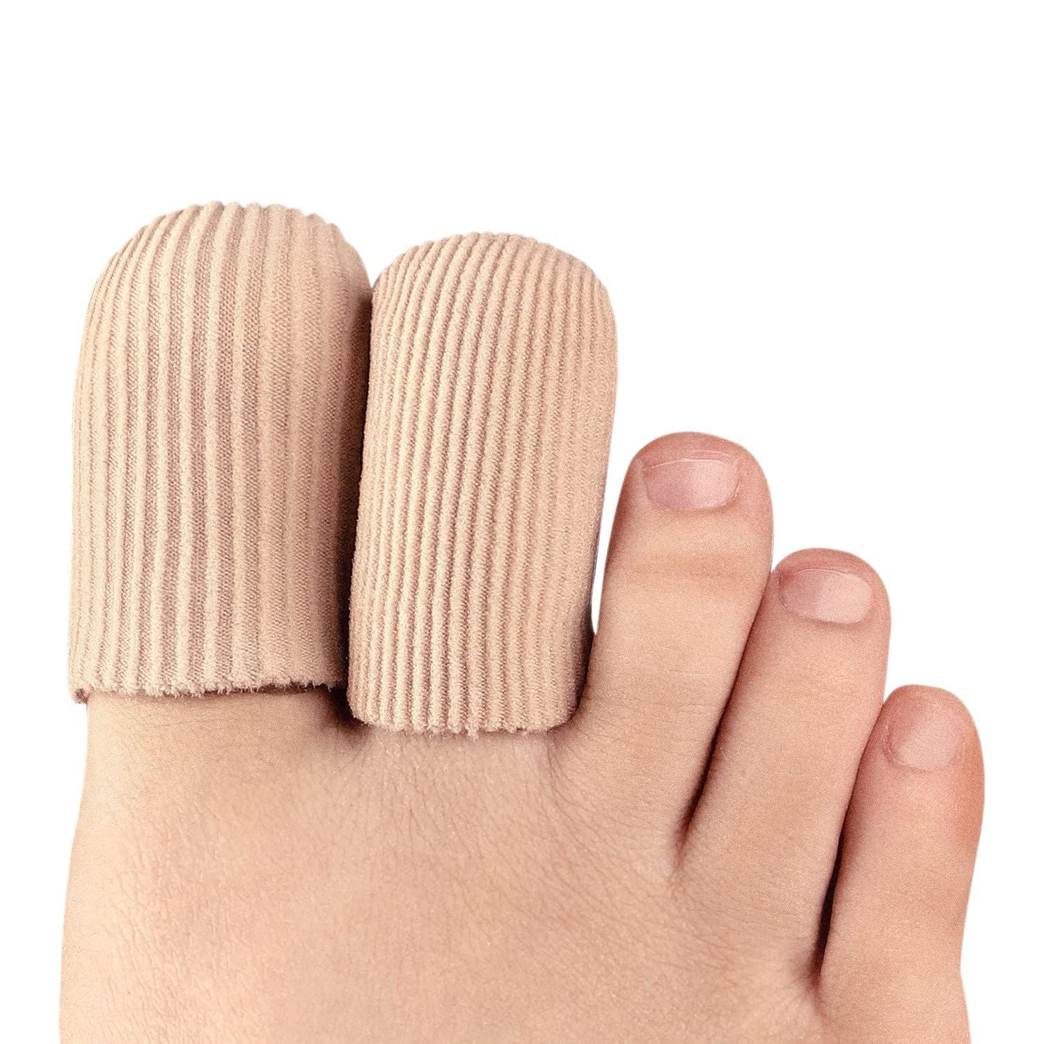 10 Packs Toe Fabric Sleeve Caps with Gel Lining, Toe Guards for Ingrown ...