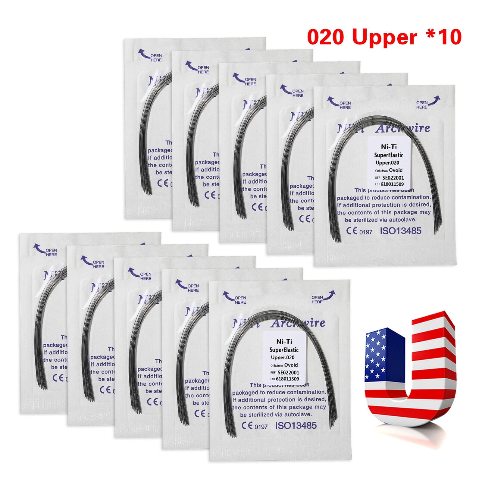 10 Packs USA Dental Orthodontic Super Elastic Niti Round Arch Wires 20 ...