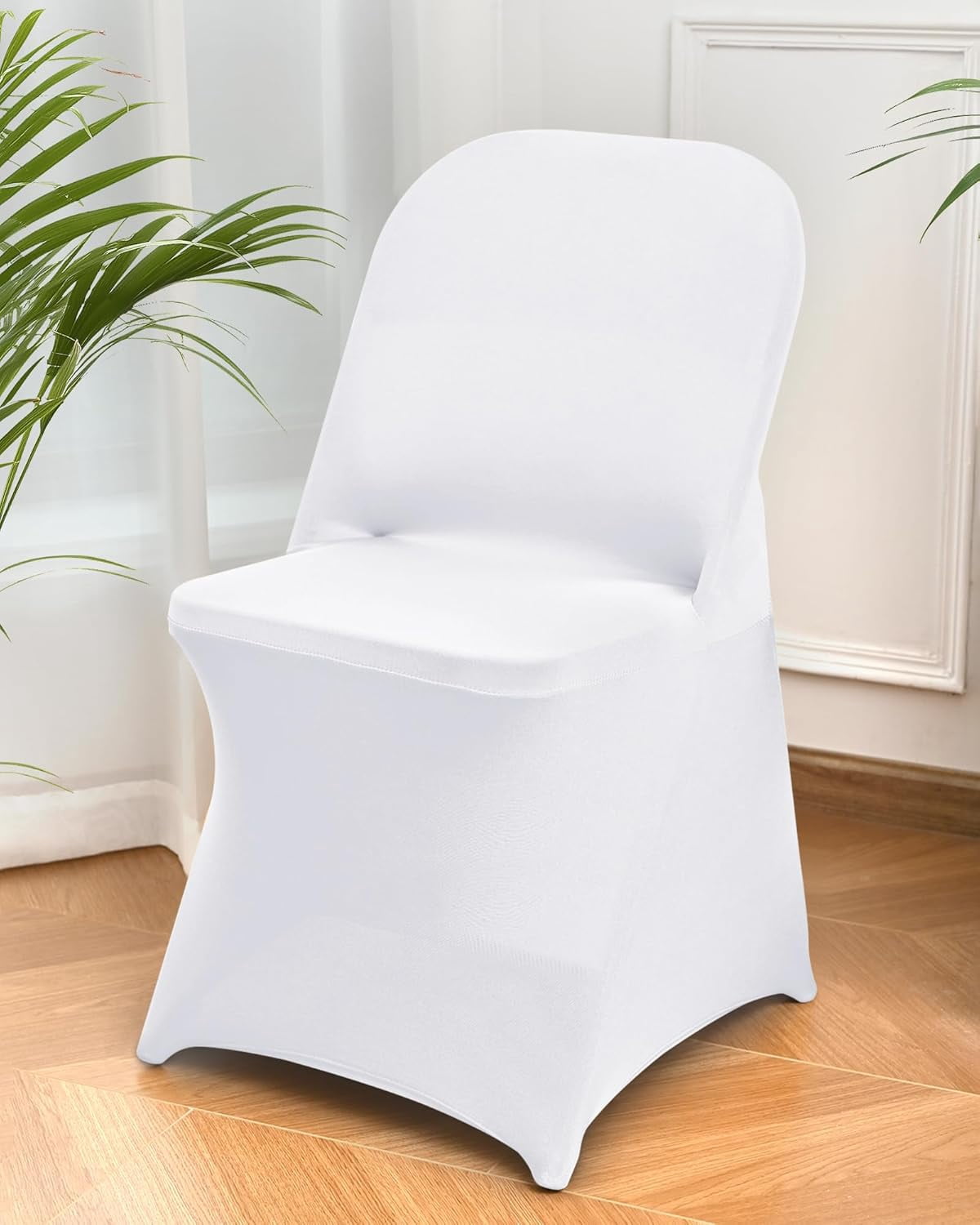 10 Packs White Spandex Stretch Chair Covers, Universal Fitted Washable ...
