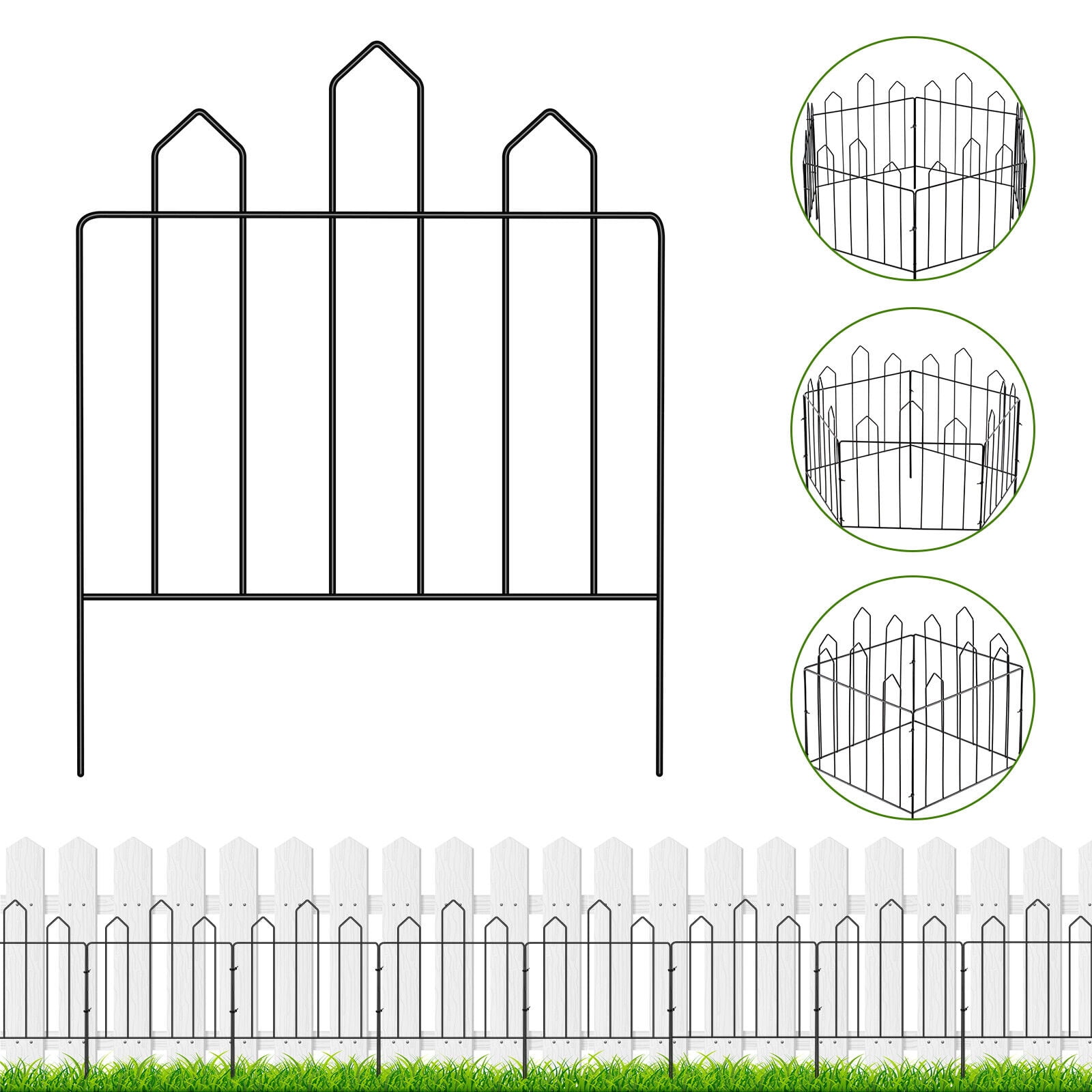 10 Packs Wire Border Animal Barrier for Dog, Flower Edging for ...