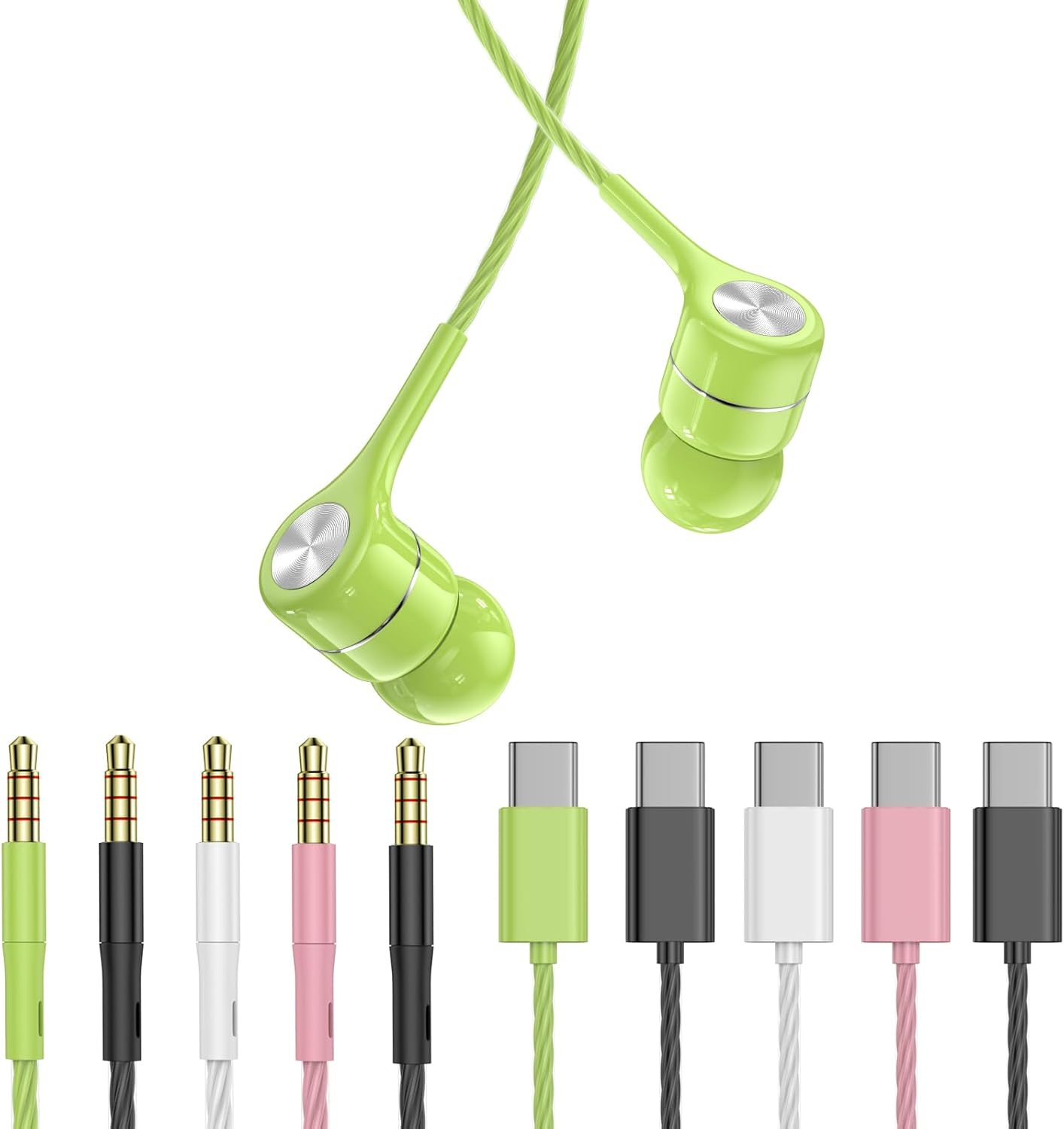 10 Packs of Wired Headphones with Microphones, Fits Most Type-C and 3 ...