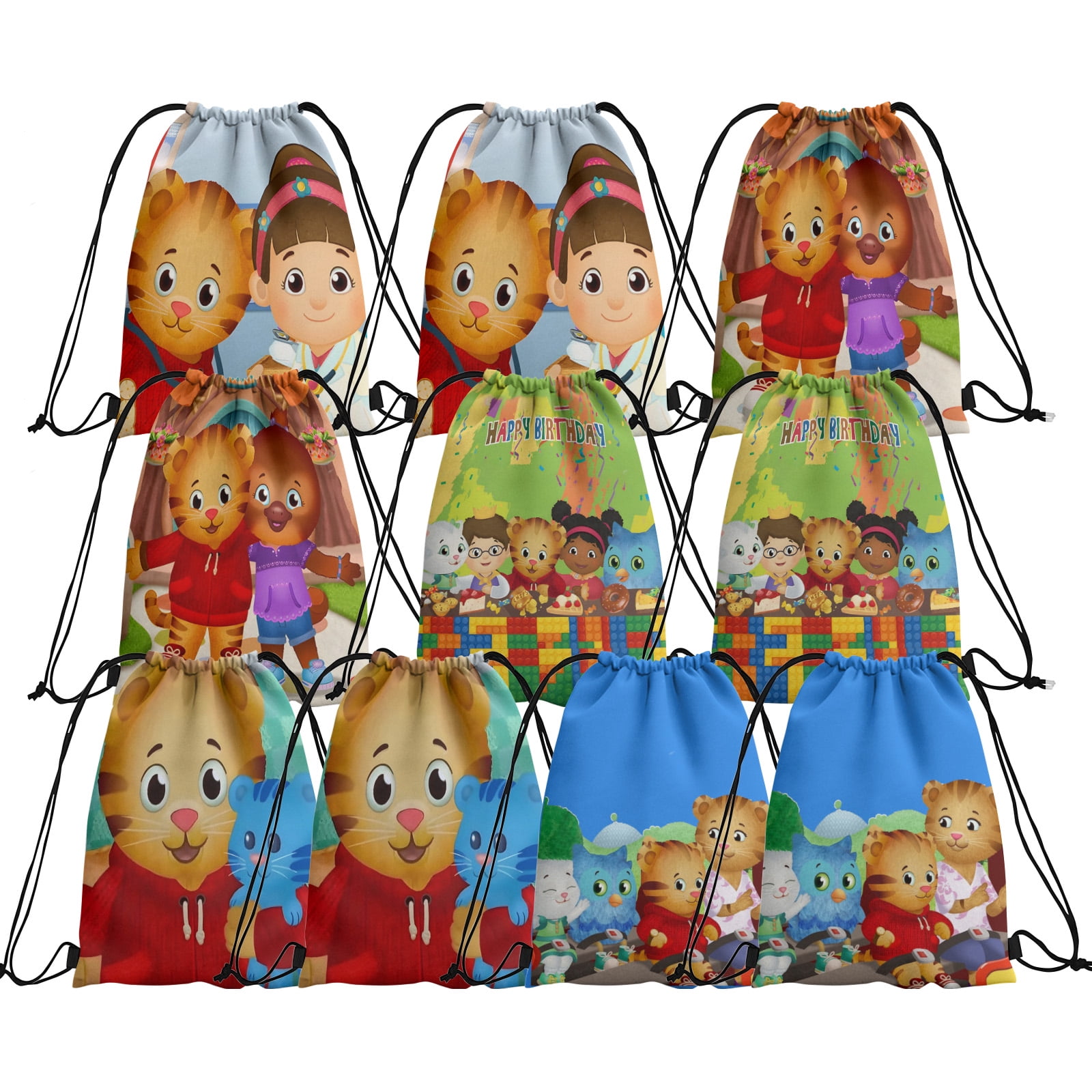 10 Packs tiger Candy Drawstring Bag, Drawstring Goodie Favor Bags for ...