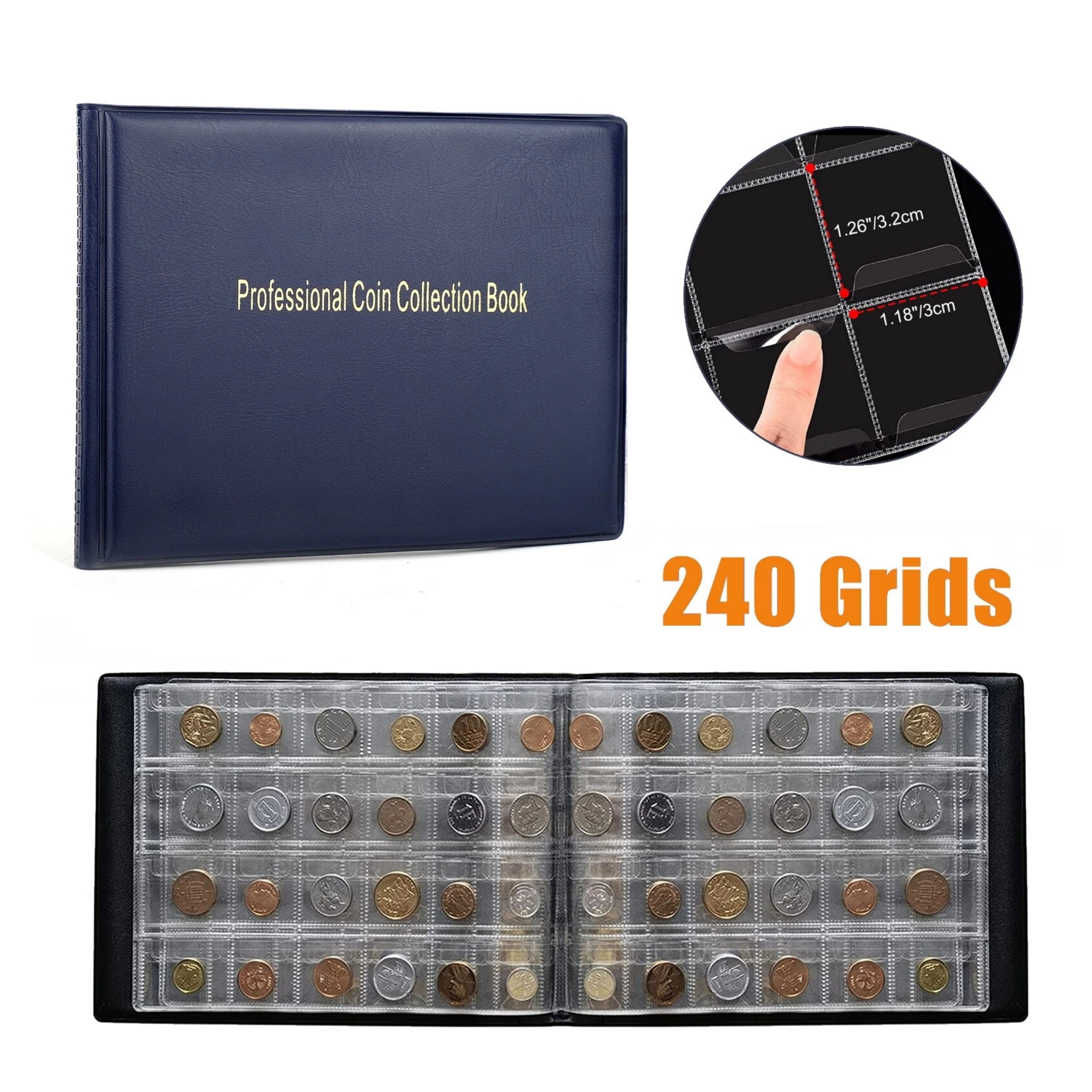 10 Pages Coin Stock Book 240 Pocket Album for 30x32 mm Paper Flip ...