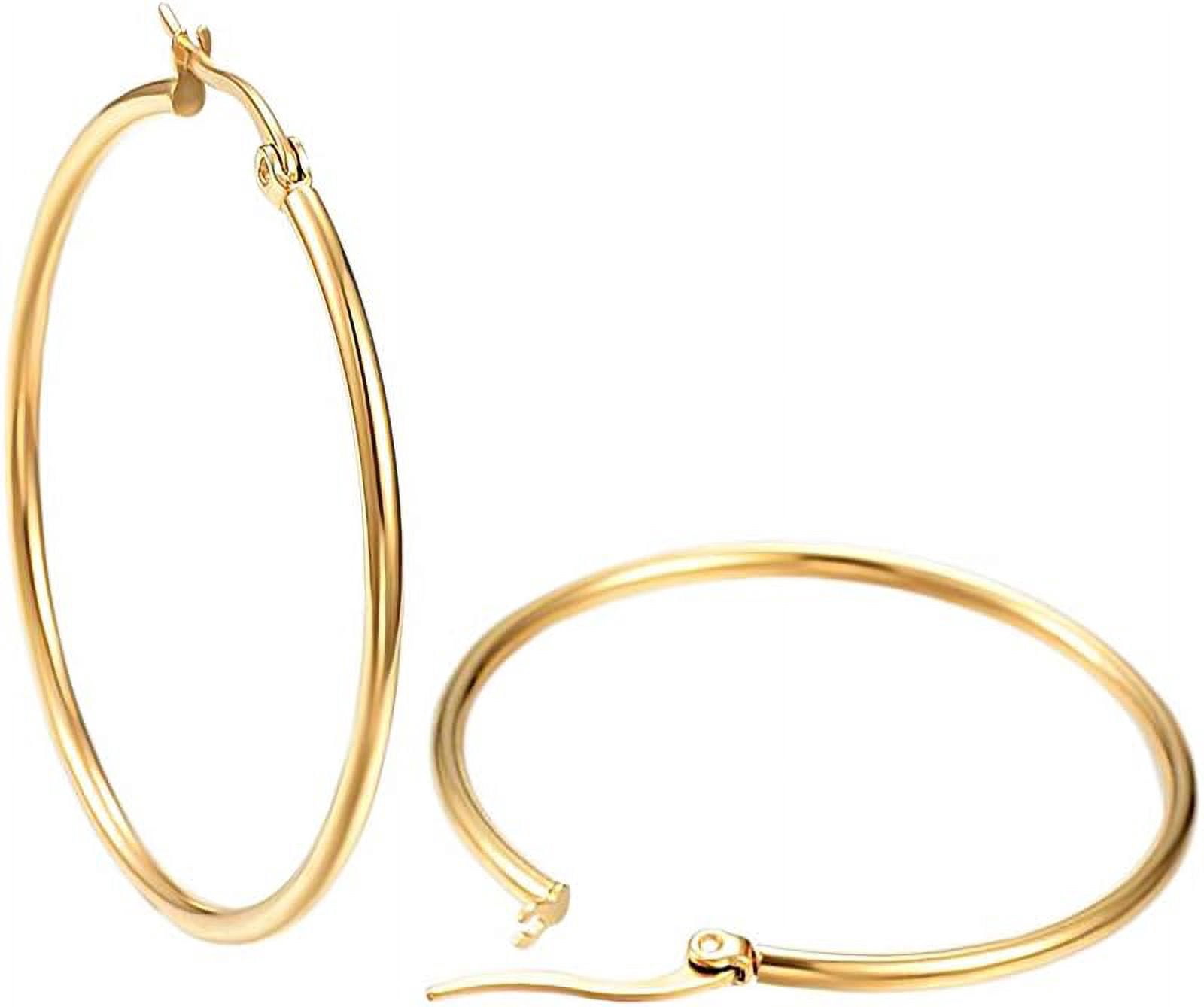 10 Pair 201 Stainless Steel Big Hoop Earrings with 304 Stainless Steel ...