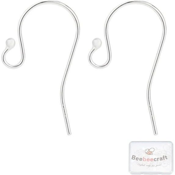 10 Pair 925 Sterling Silver Ball Dot Fish Earring Hooks French Ball End ...