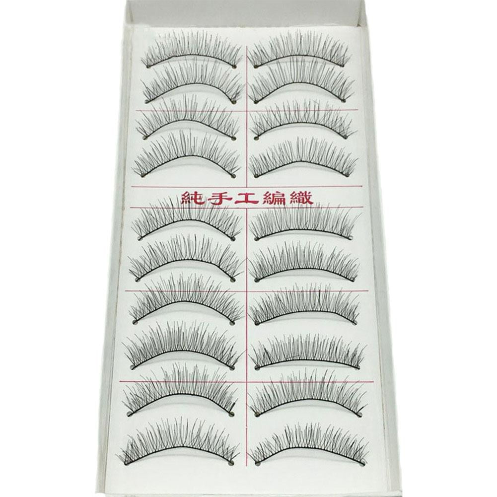 10 Pair Artificial Eyelashes, Hand Woven Natural Artificial Eyelashes ...