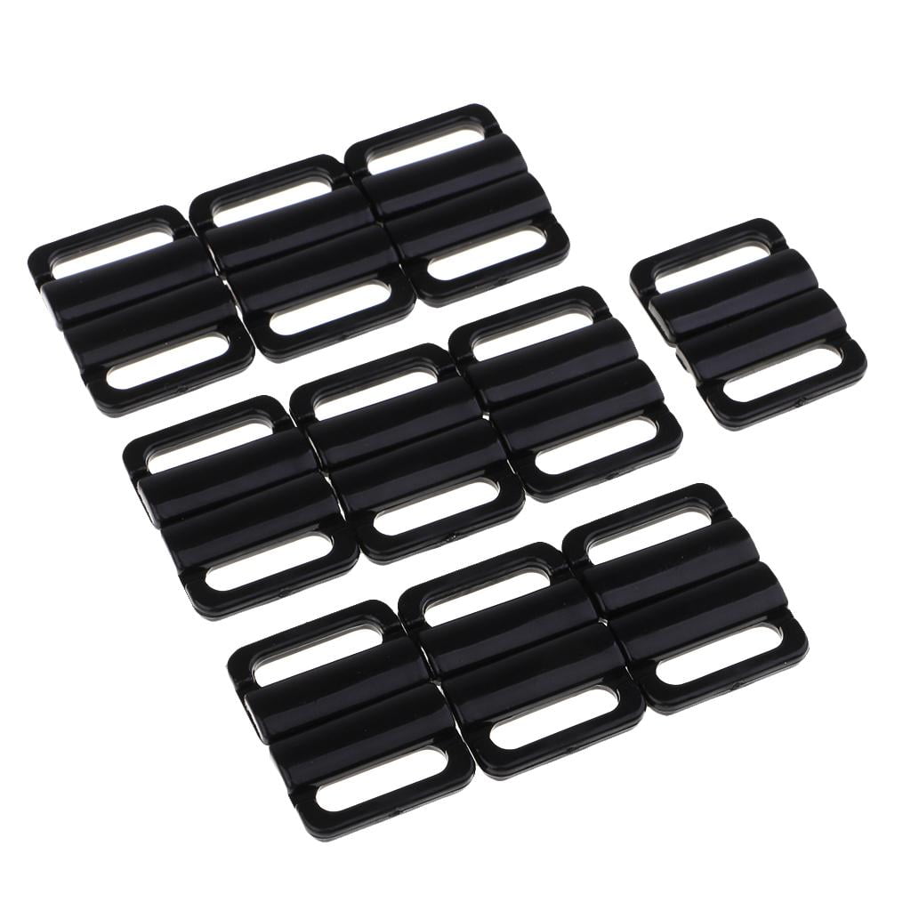 10 Pair Clips Hook& Snap Clasps 14mm Strap Bra Fastener Black - Walmart.com
