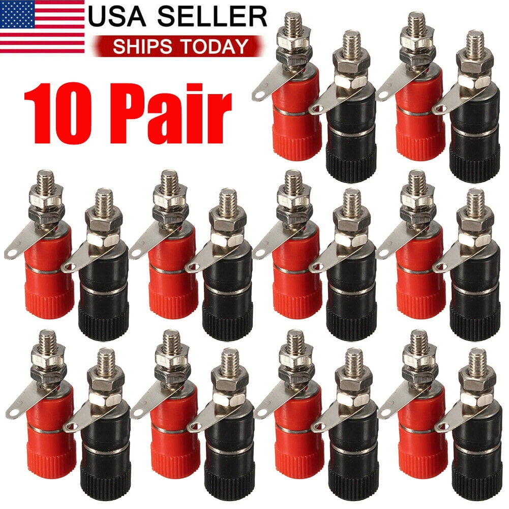 10 Pair Dual Female Banana Plug Jack Terminal Binding Post Speaker ...