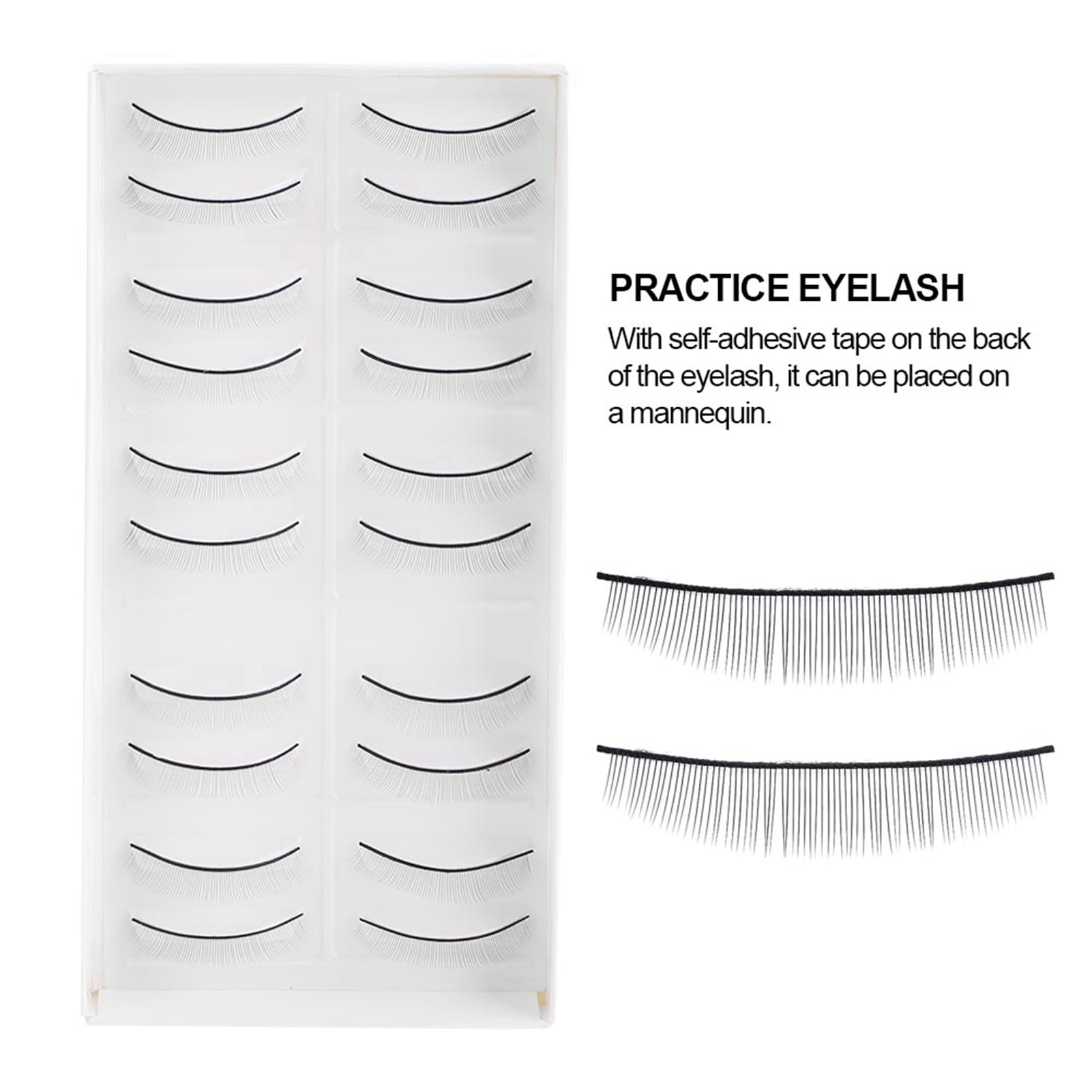 10-Pair Eyelash Extension Trainer Set - Practice Lashes for Grafting ...