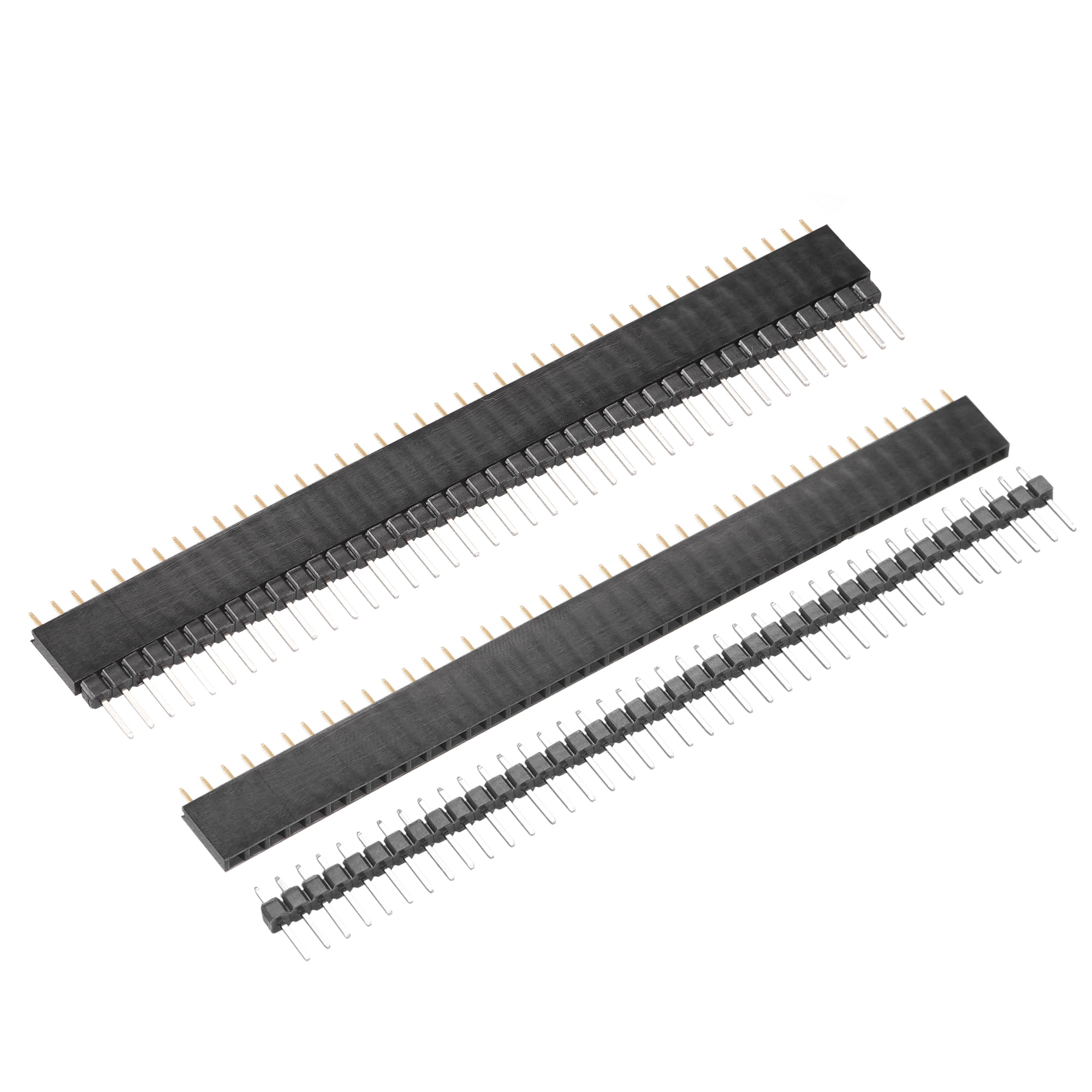 Uxcell 10 Pair Male and Female Pin Header,40 Pin 2.54mm Straight Single ...