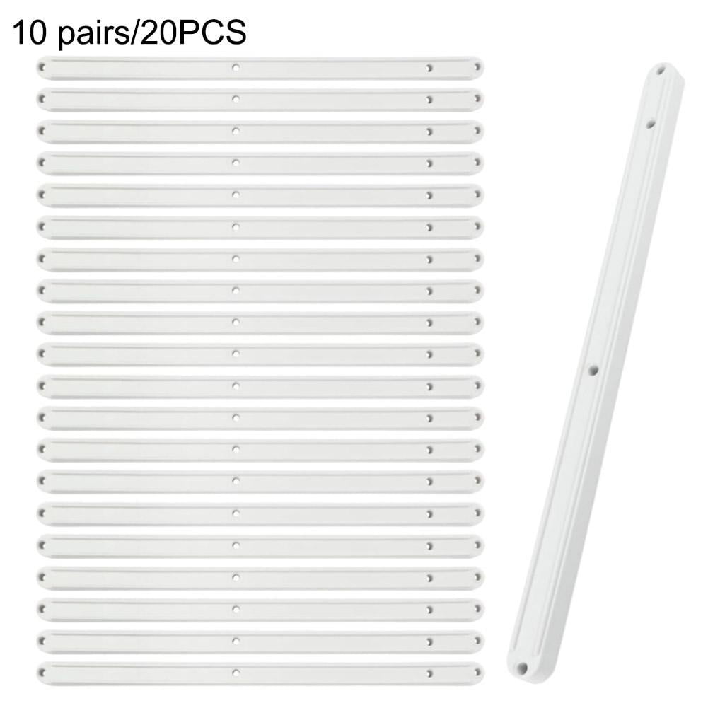 10 Pair Plastic Drawer Slides 300mm x 15mm Side Mounted Wheel Type ...