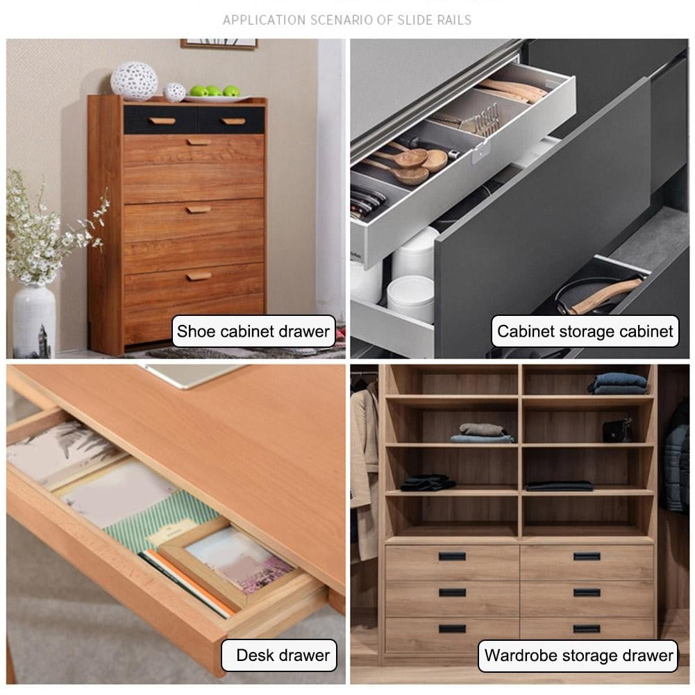 10 Pair Rail Bedside Table Pulley Track Side Mounted Wheel Type Slide ...