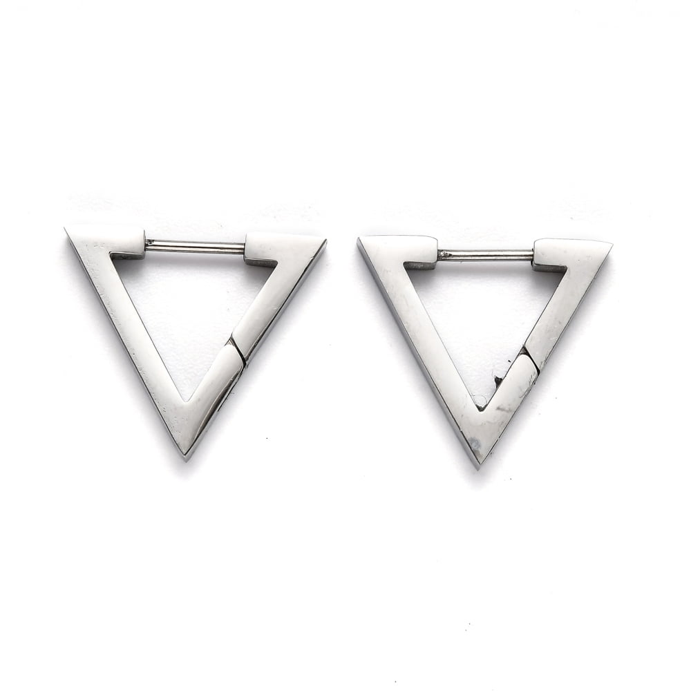 10 Pair Resistant 304 Stainless Steel Triangle Huggie Hoop Earrings ...