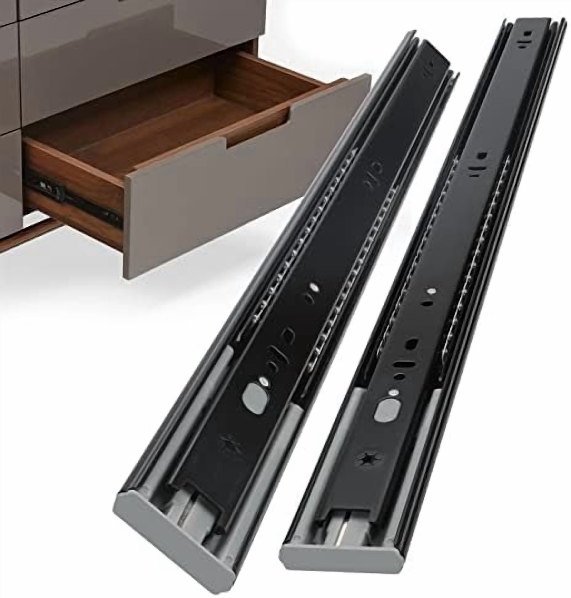 10 Pair Soft Close Drawer Slides 22 Inch 3-Section Full Extension Side ...